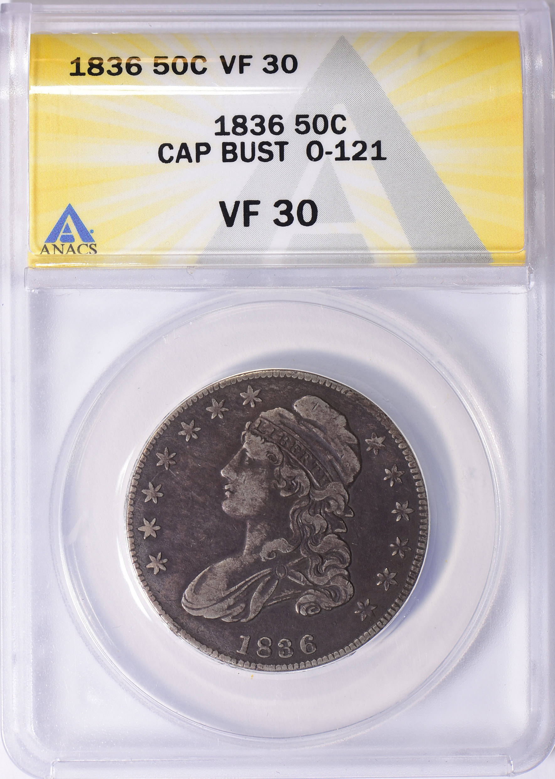 1836 Capped Bust Half Dollar Overton 121 ANACS VF-30 (Item 1582404 ...
