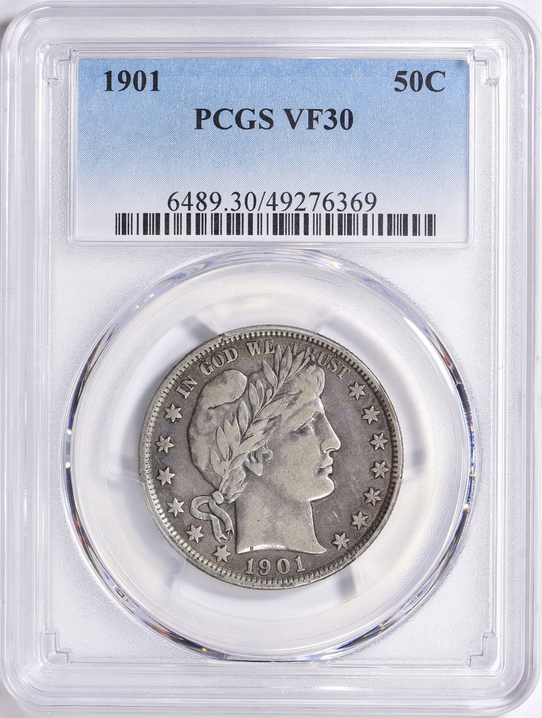 1901 Barber Half Dollar PCGS VF-30 (Item 1584659) | GreatCollections Coin Auctions