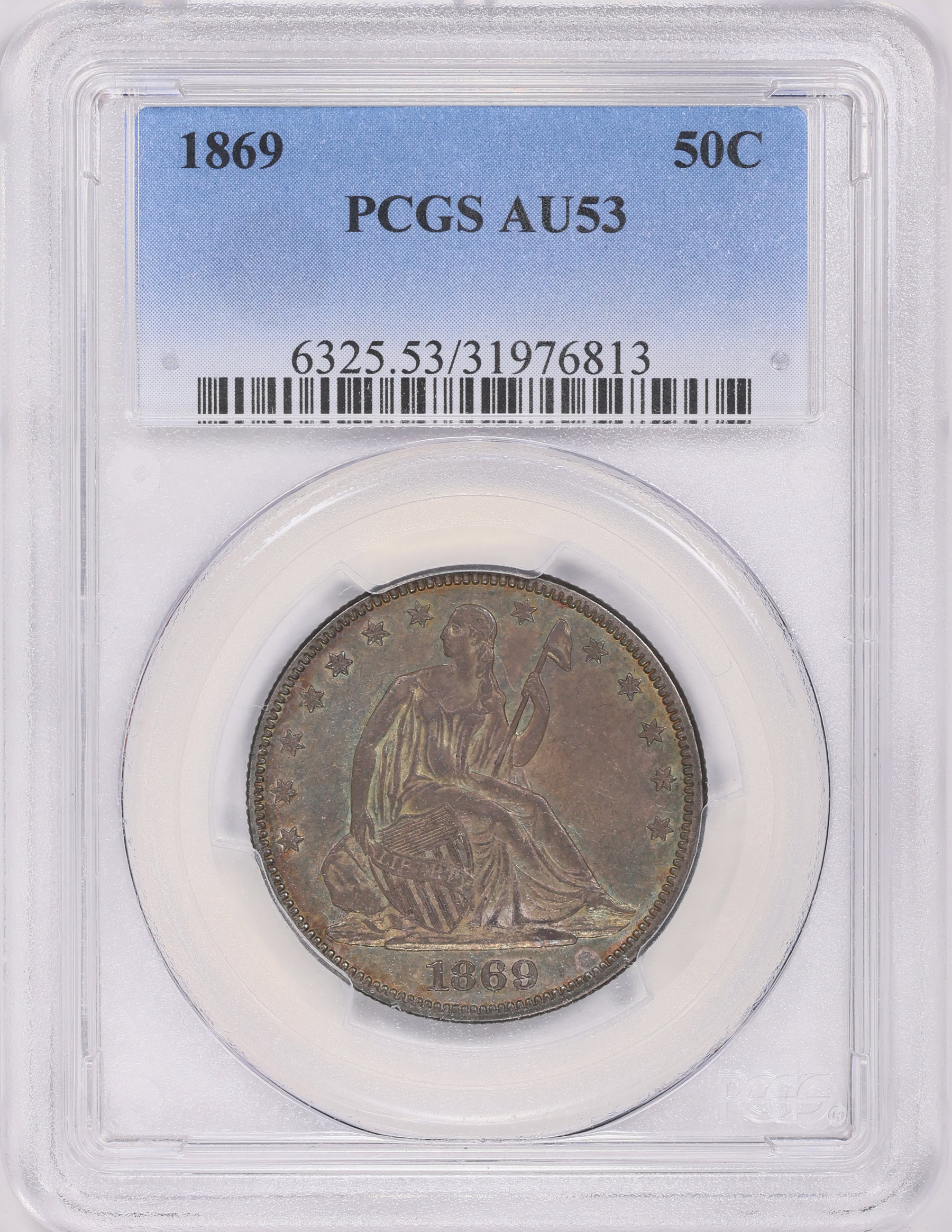 1869 Seated Liberty Half Dollar PCGS AU-53 (Toned) (Item 1585222 ...