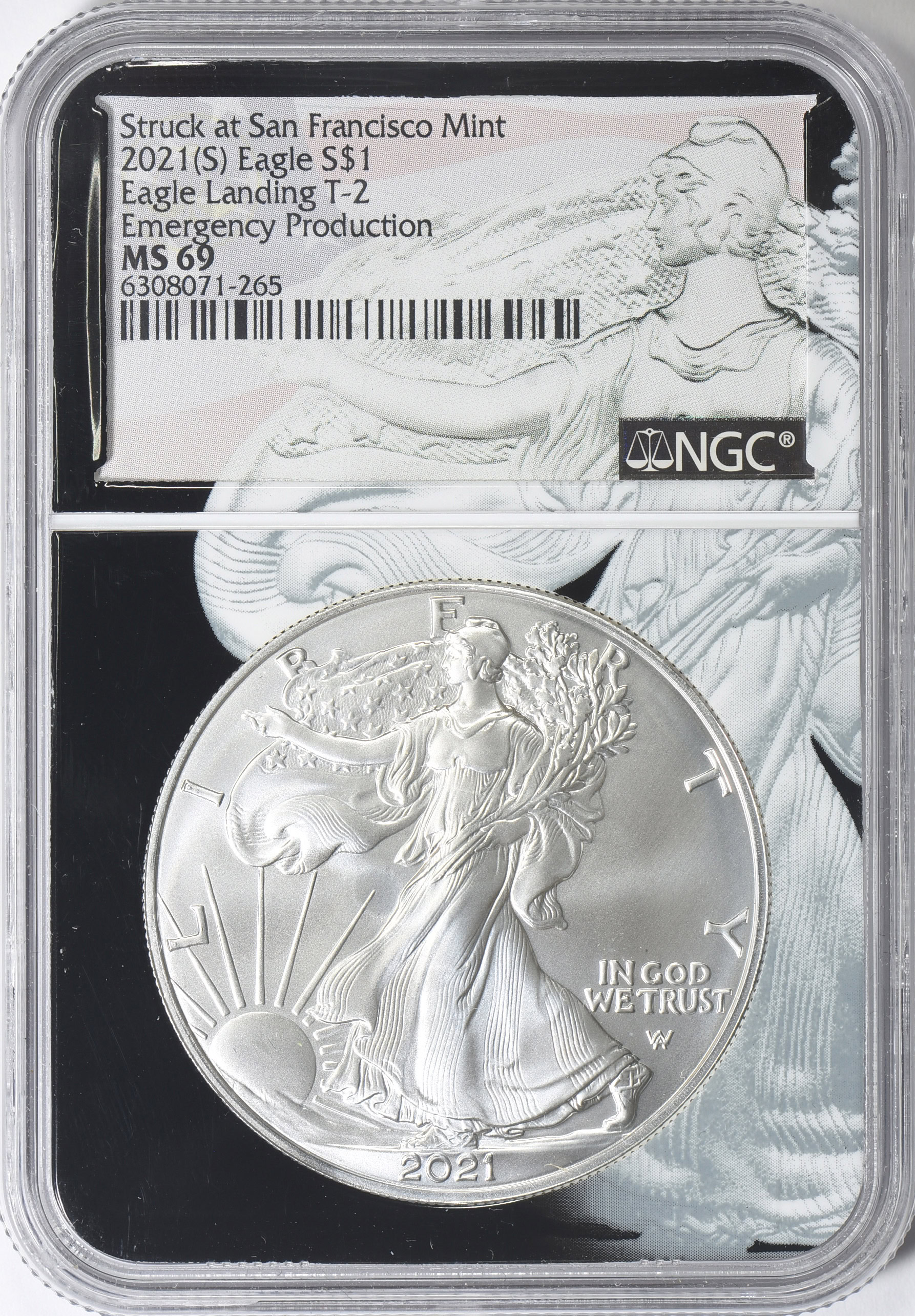 2021-(S) $1 Silver Eagle Type 2 Emergency Issue Struck at San Francisco NGC MS-69 (Silver Eagle ...