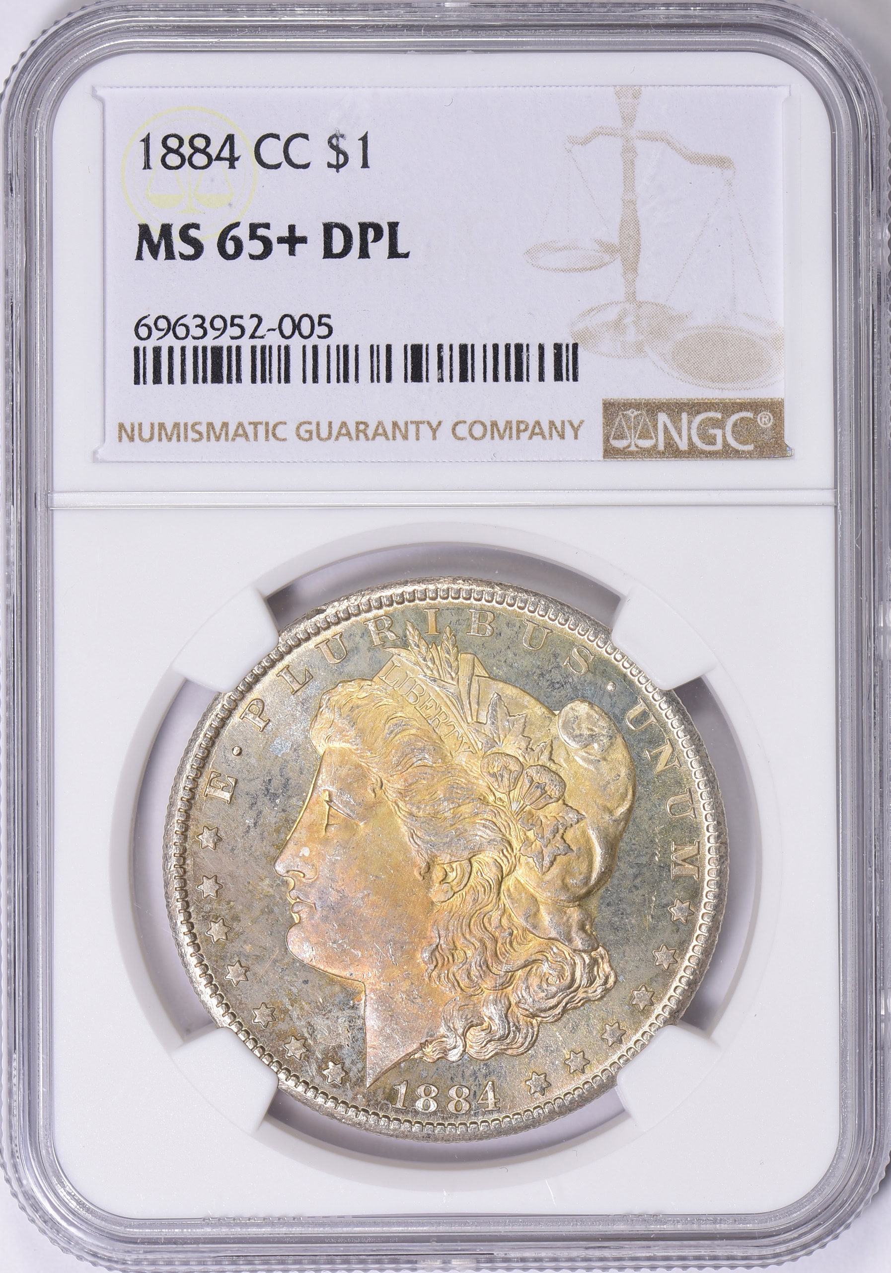 1884-CC Morgan Silver Dollar NGC MS-65+ DMPL (Toned) (Item 1591656) | GreatCollections Coin Auctions