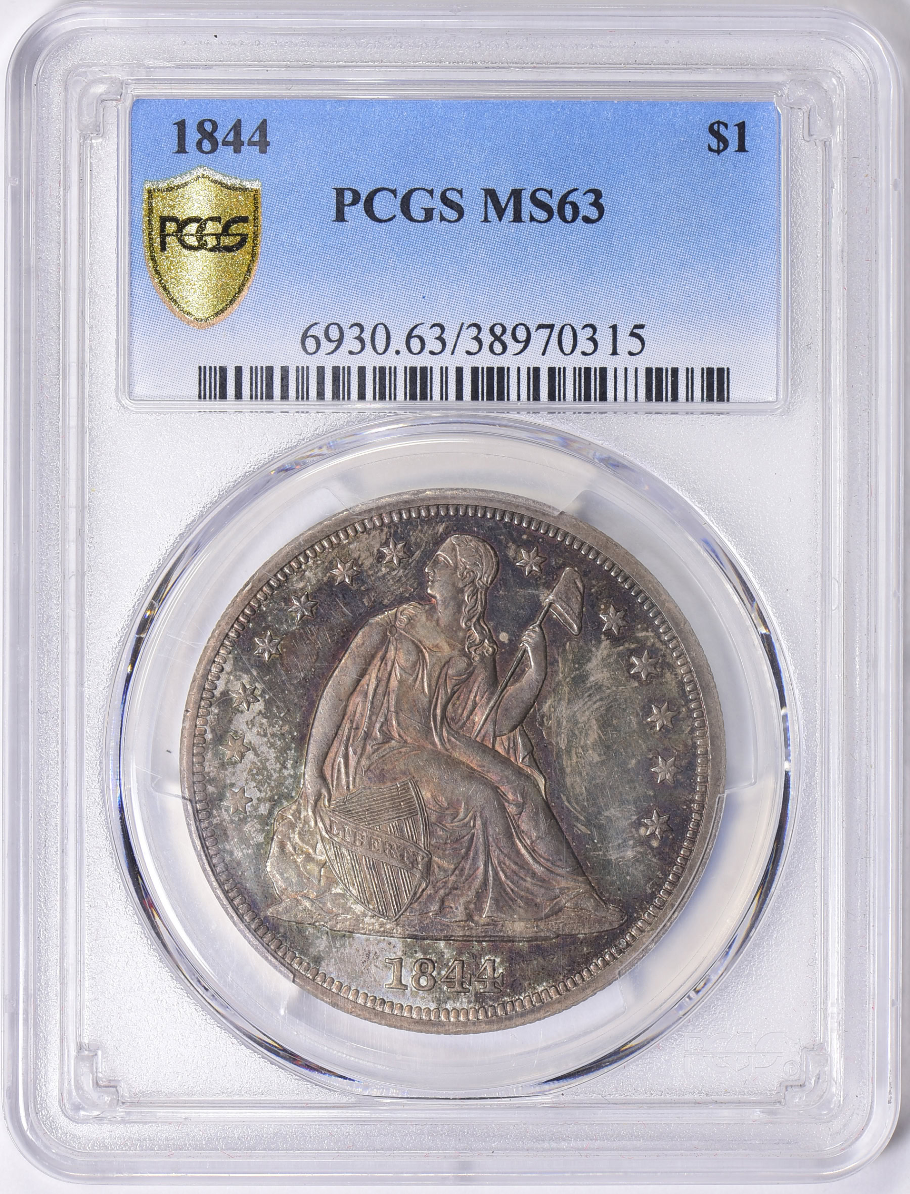 1844 Seated Liberty Silver Dollar PCGS MS-63 (Toned) (Item 1592364 ...