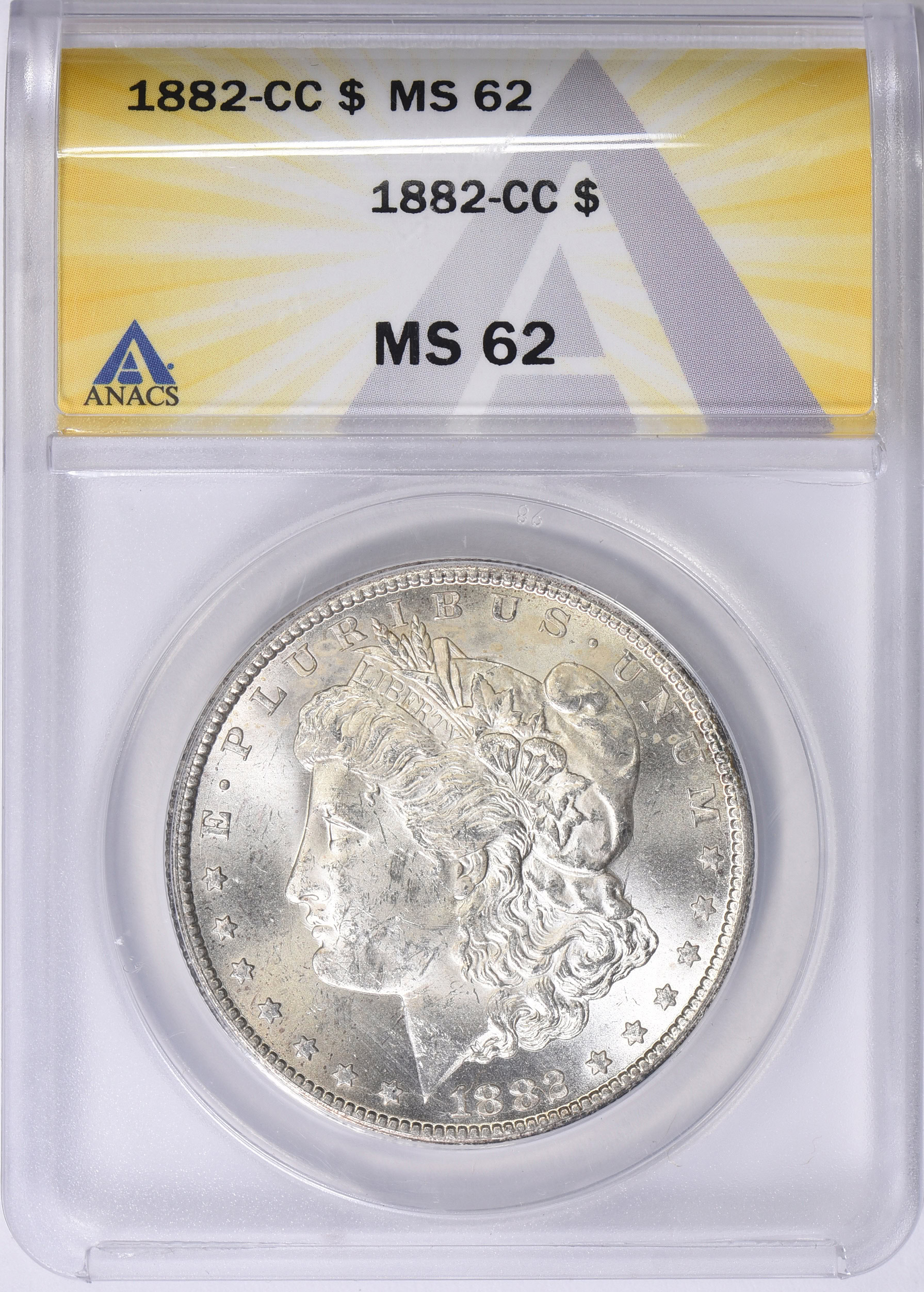 1882-CC Morgan Silver Dollar ANACS MS-62 (Item 1593040) | GreatCollections Coin Auctions