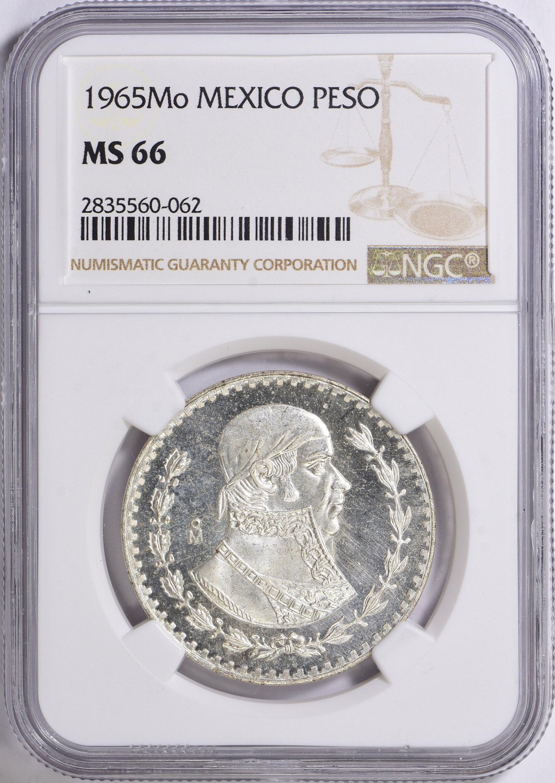 Mexico 1965-Mo Silver Peso KM-459 NGC MS-66 (Item 1593383 ...
