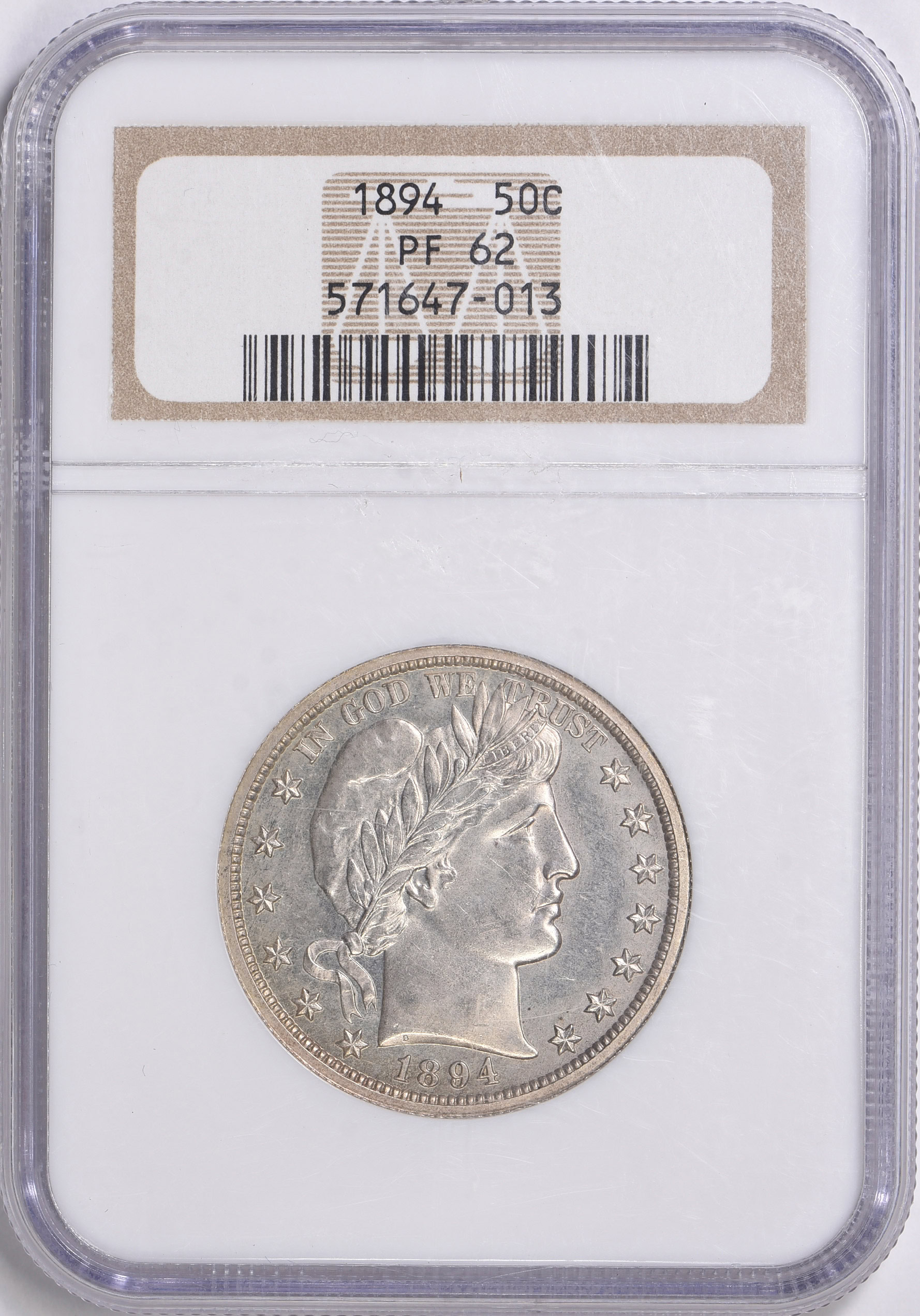 1894 Barber Half Dollar NGC Proof-62 (Item 1595835) | GreatCollections Coin Auctions