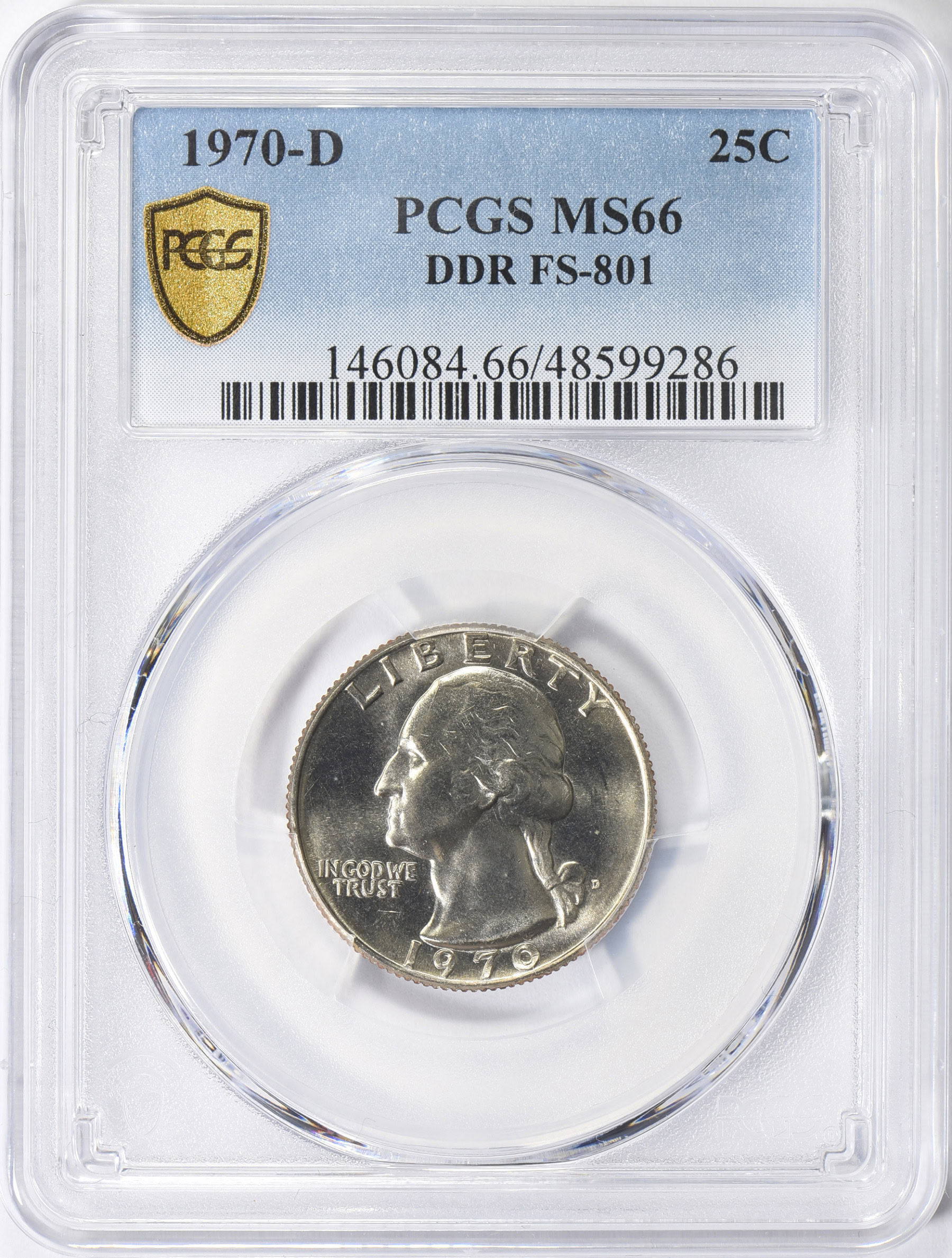 1970-D Washington Quarter Double Die Reverse FS-801 PCGS MS-66 (Item 1596083) | GreatCollections ...