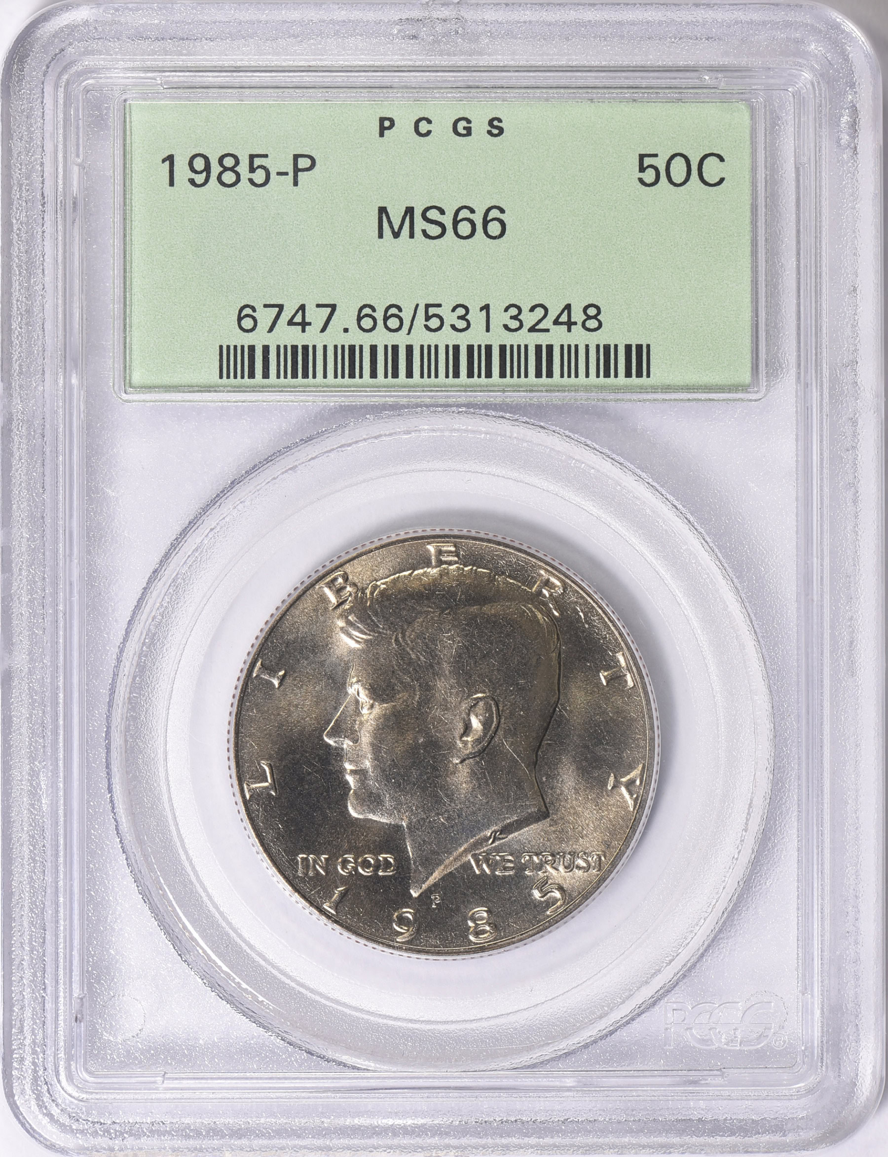1985-P Kennedy Half Dollar PCGS MS-66 OGH (Item 1596599 ...