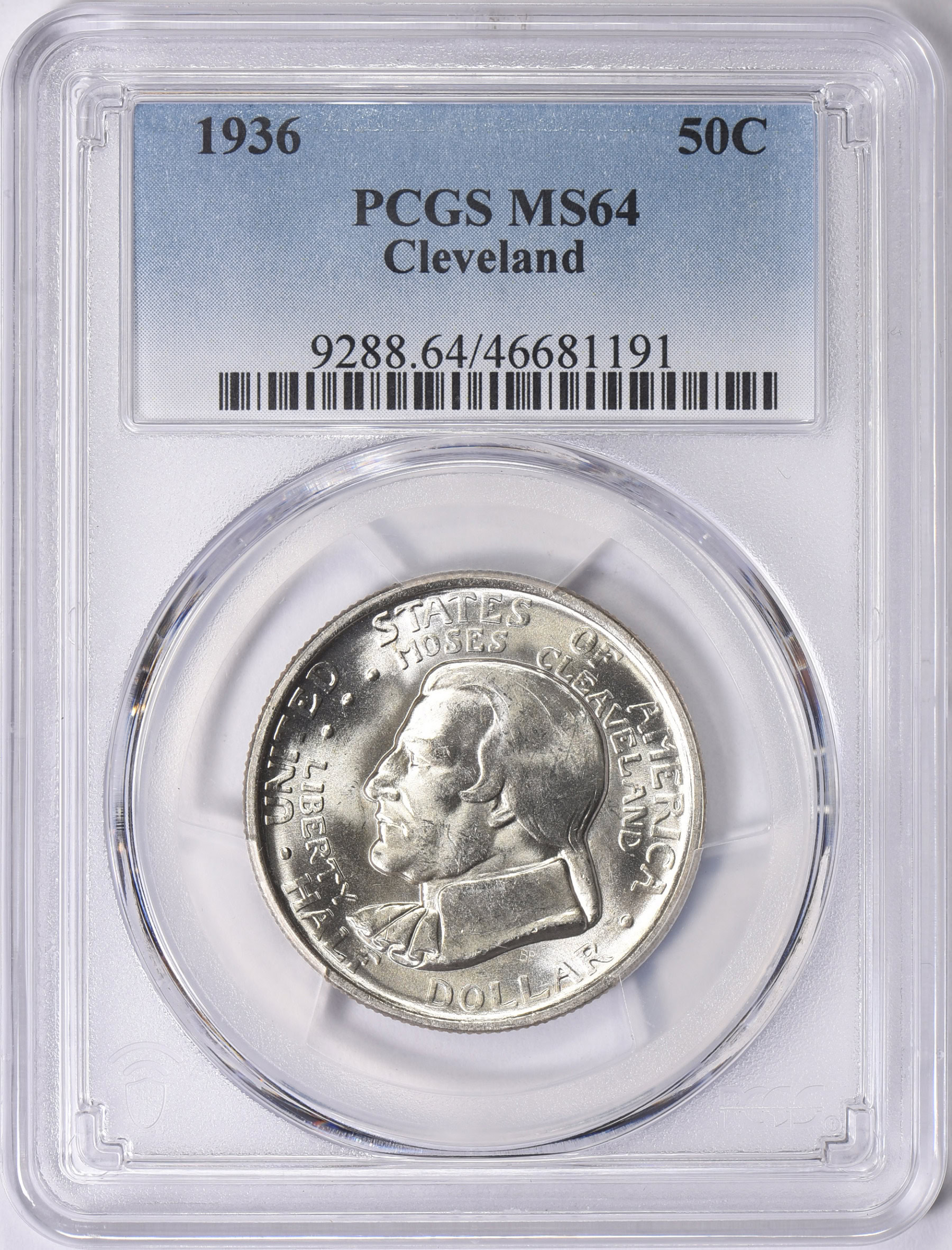 1936 Cleveland Centennial/Great Lakes Exposition Half Dollar PCGS MS-64 ...