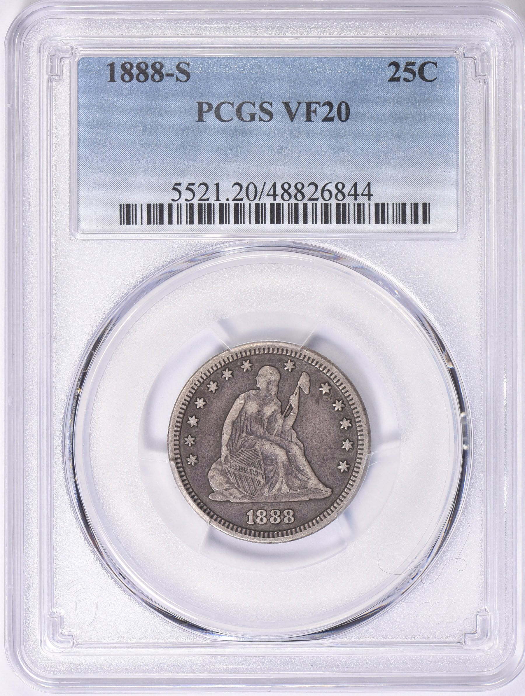 1888-S Seated Liberty Quarter PCGS VF-20 (Item 1597168 ...