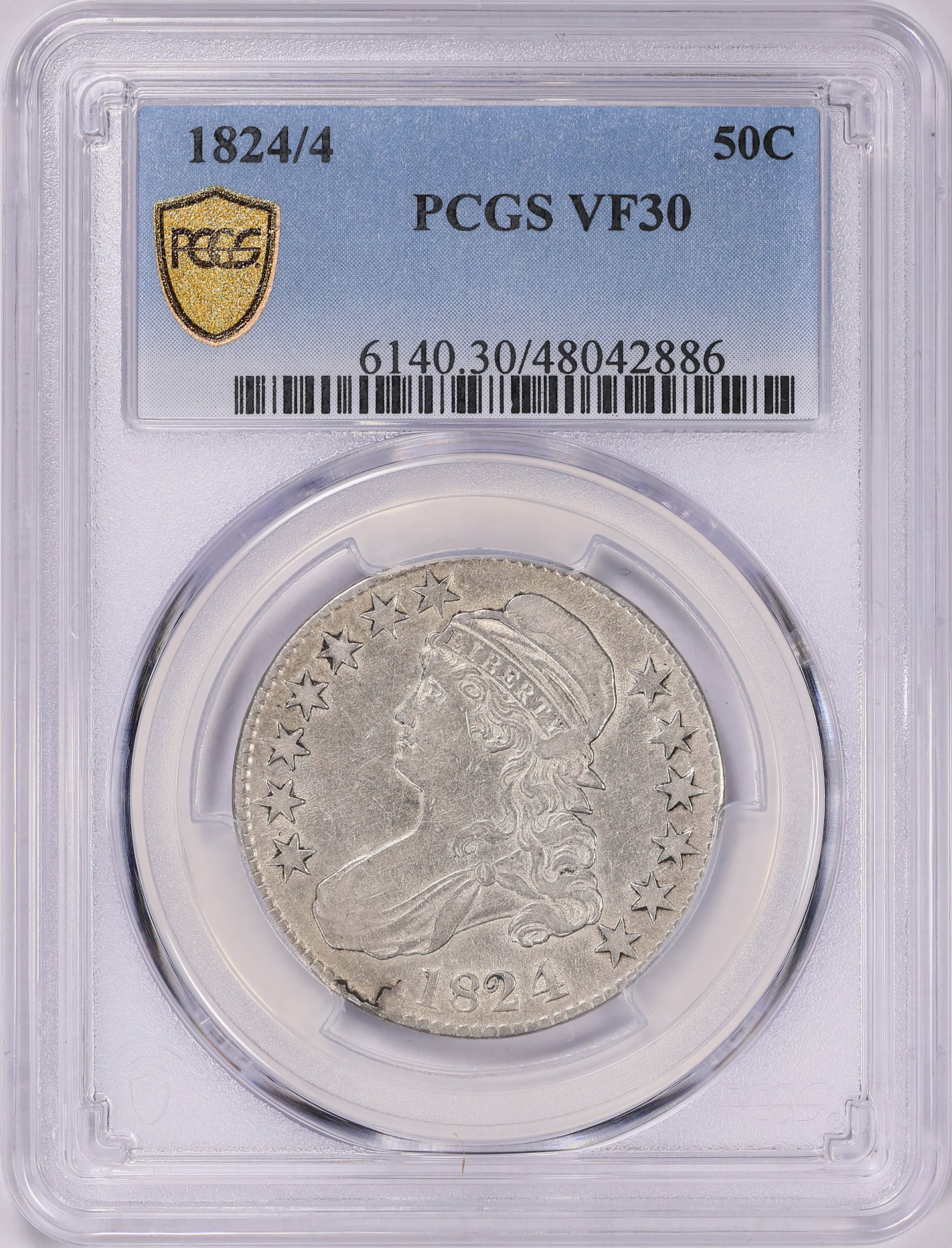 1824/4 Capped Bust Half Dollar PCGS VF-30 (Item 1597189 ...