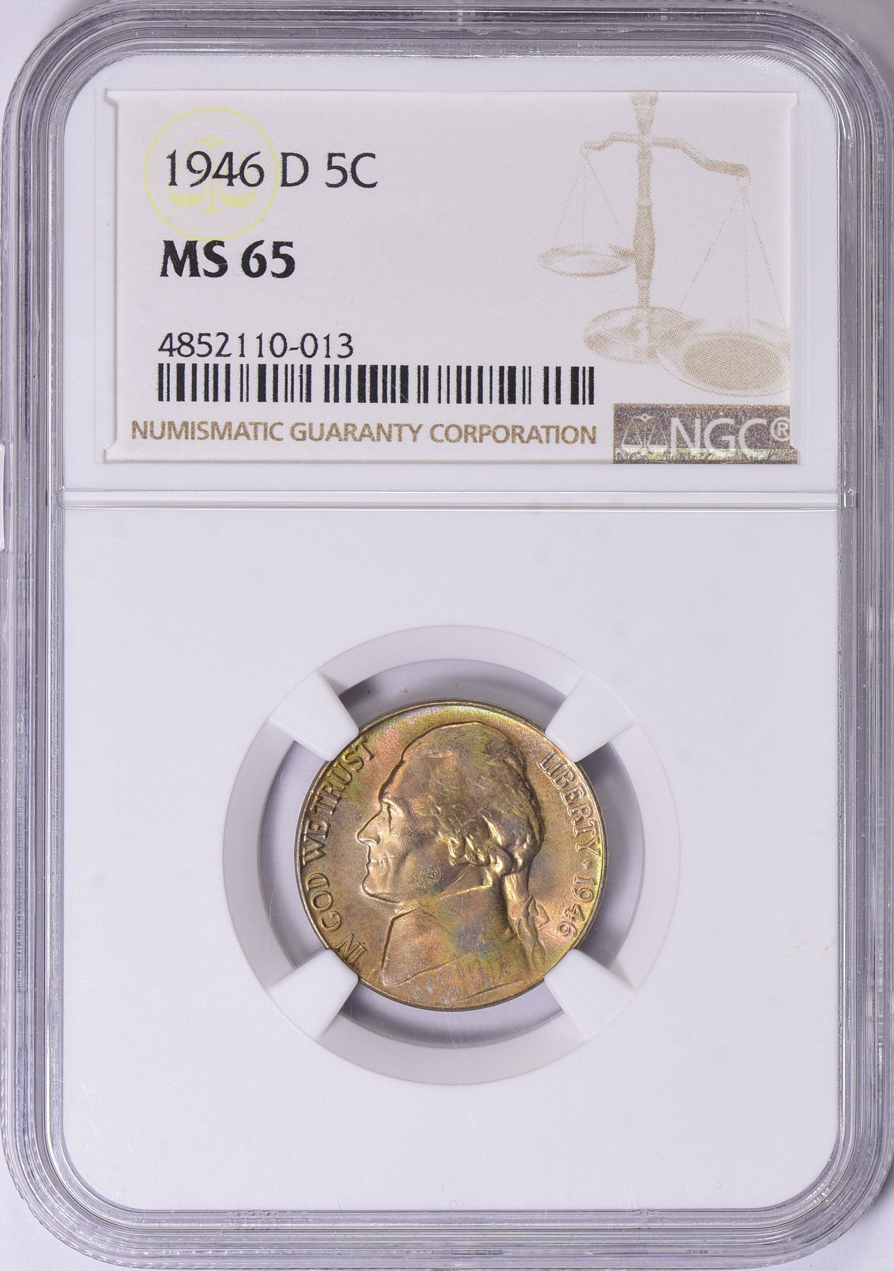 1946-D Jefferson Nickel NGC MS-65 (Toned) (Item 1602283 ...