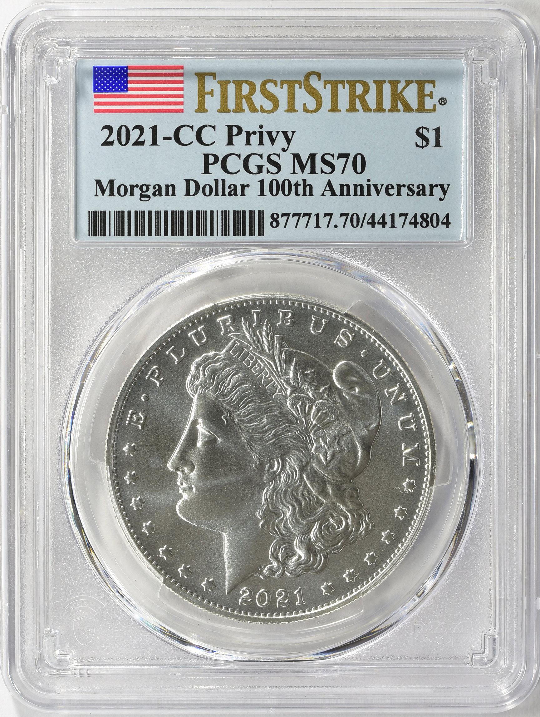 2021-CC Morgan Silver Dollar CC Privy 100th Anniversary First Strike ...