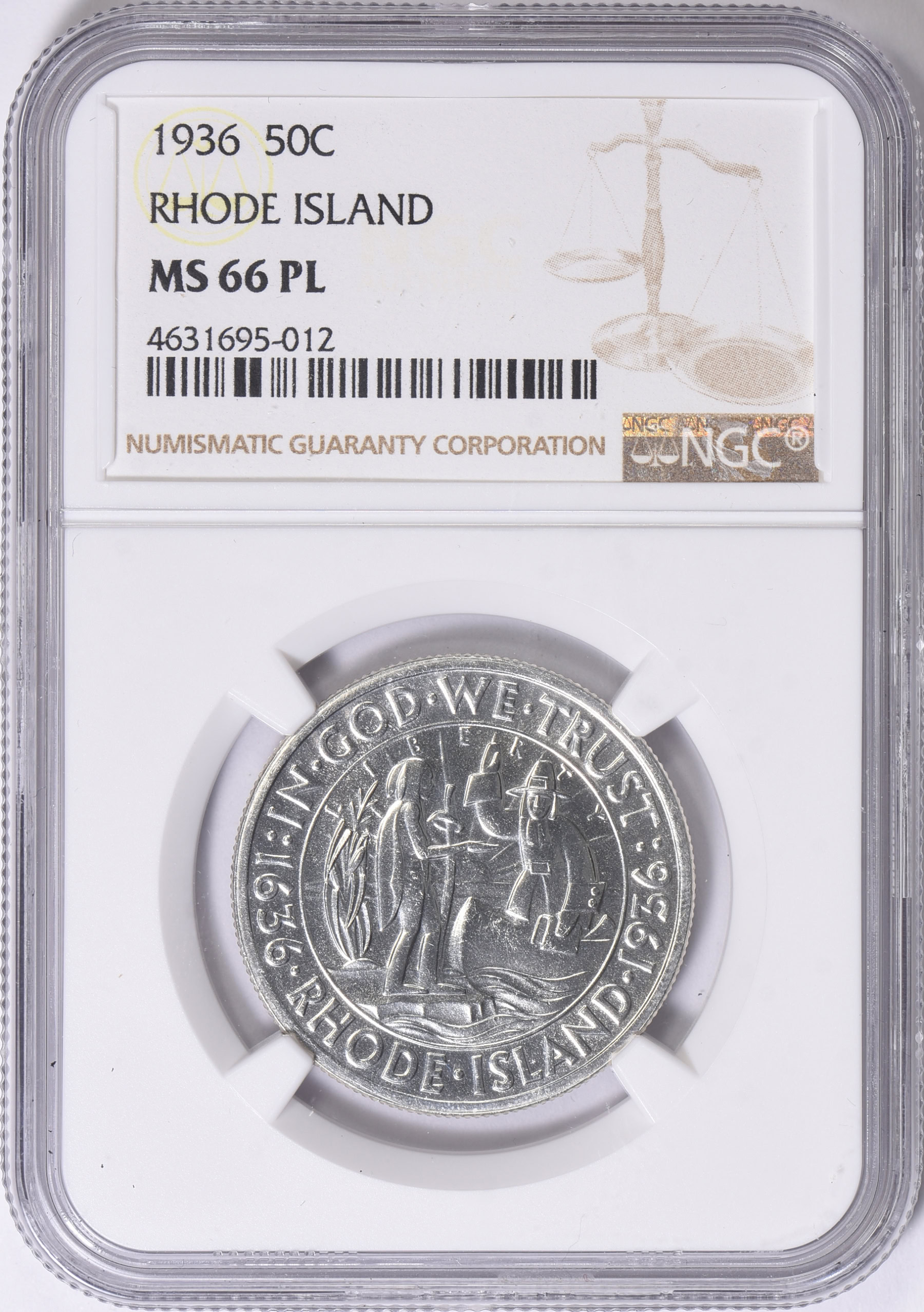 1936 Providence, Rhode Island Tercentenary Half Dollar Rhode Island NGC ...