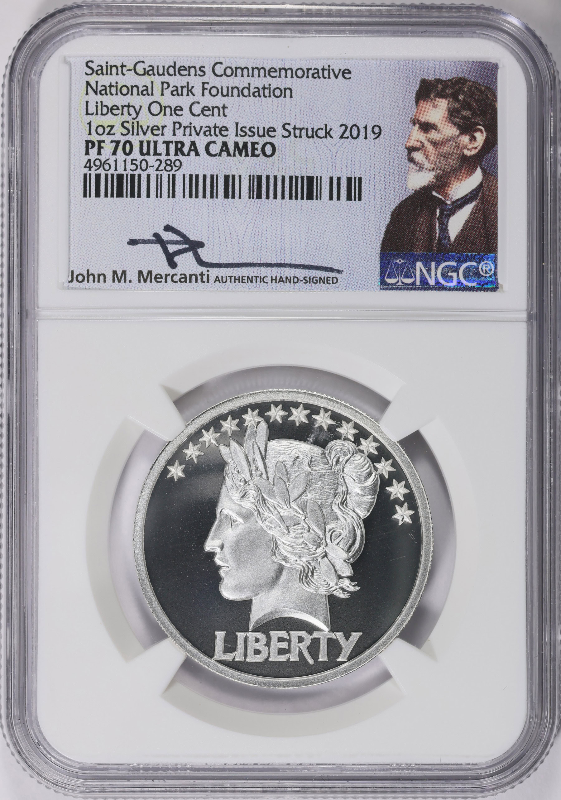 Saint-Gaudens Commemorative National Park Foundation Liberty One Cent ...