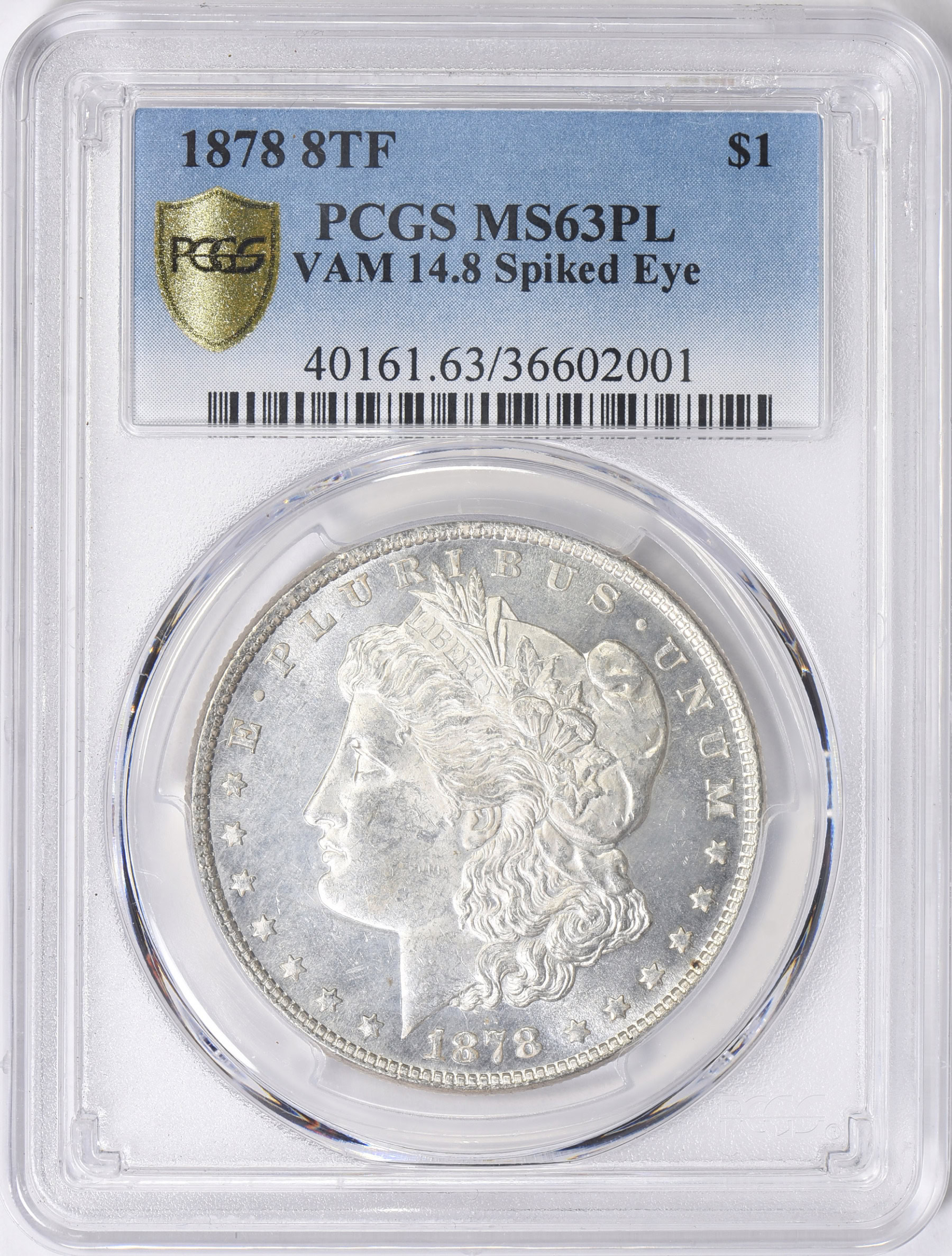 1878 8TF Morgan Silver Dollar VAM-14.8 Spiked Eye PCGS MS-63 PL (Item 1605747 ...