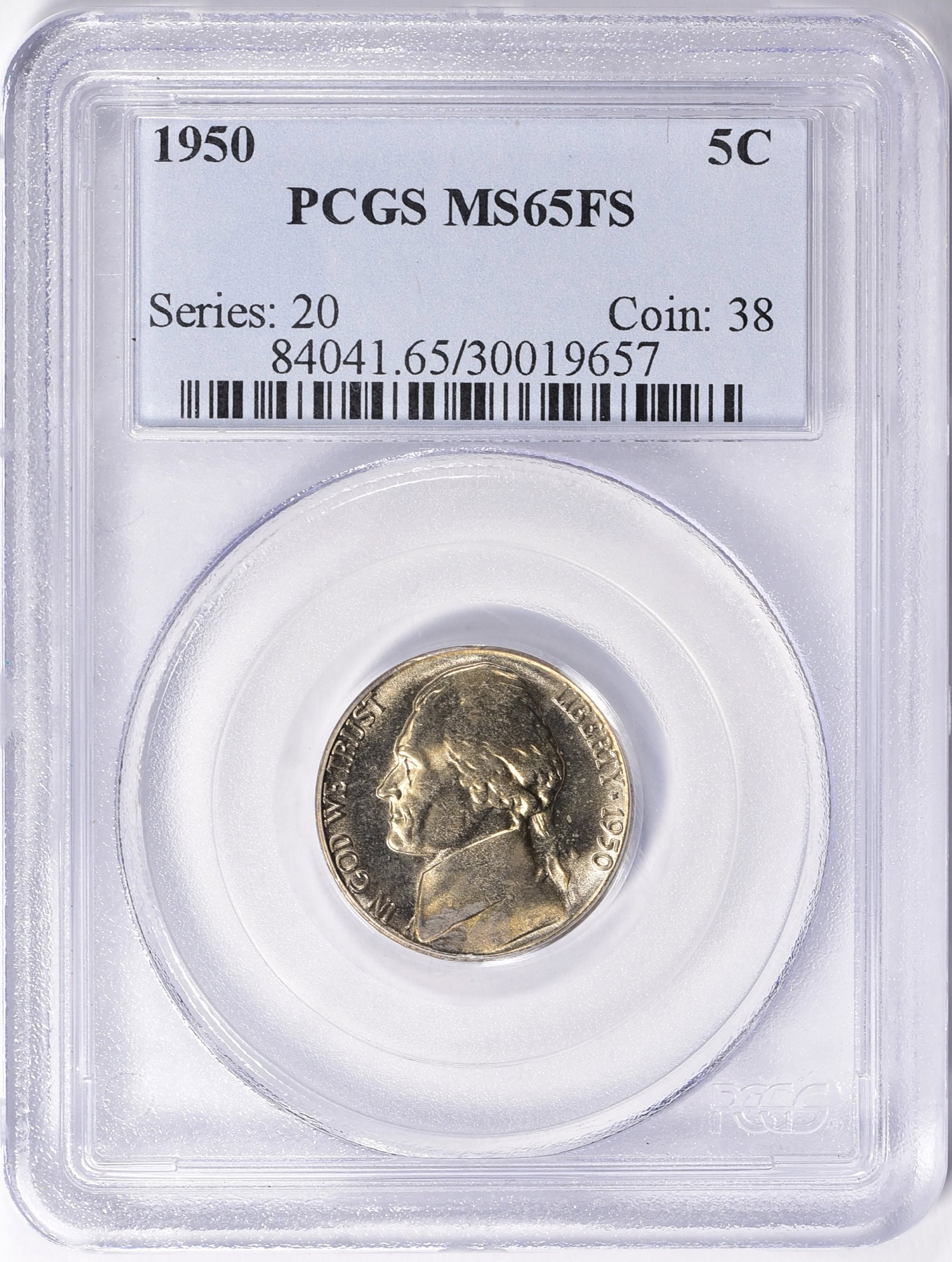 1950 Jefferson Nickel PCGS MS-65 FS (Item 1606460) | GreatCollections Coin Auctions