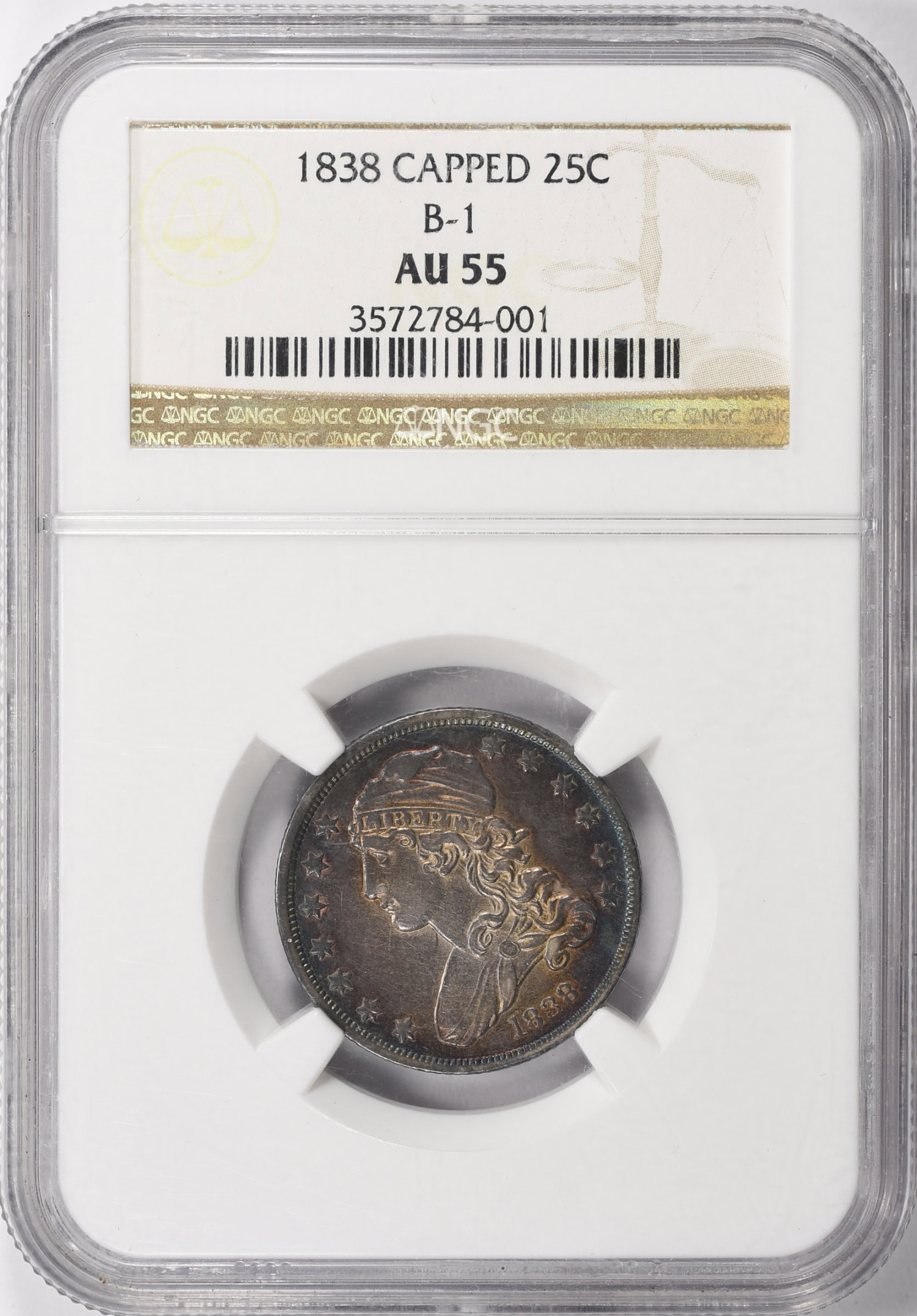 1838 Capped Bust Quarter B-1 NGC AU-55 (Toned) (Item 1606536 ...