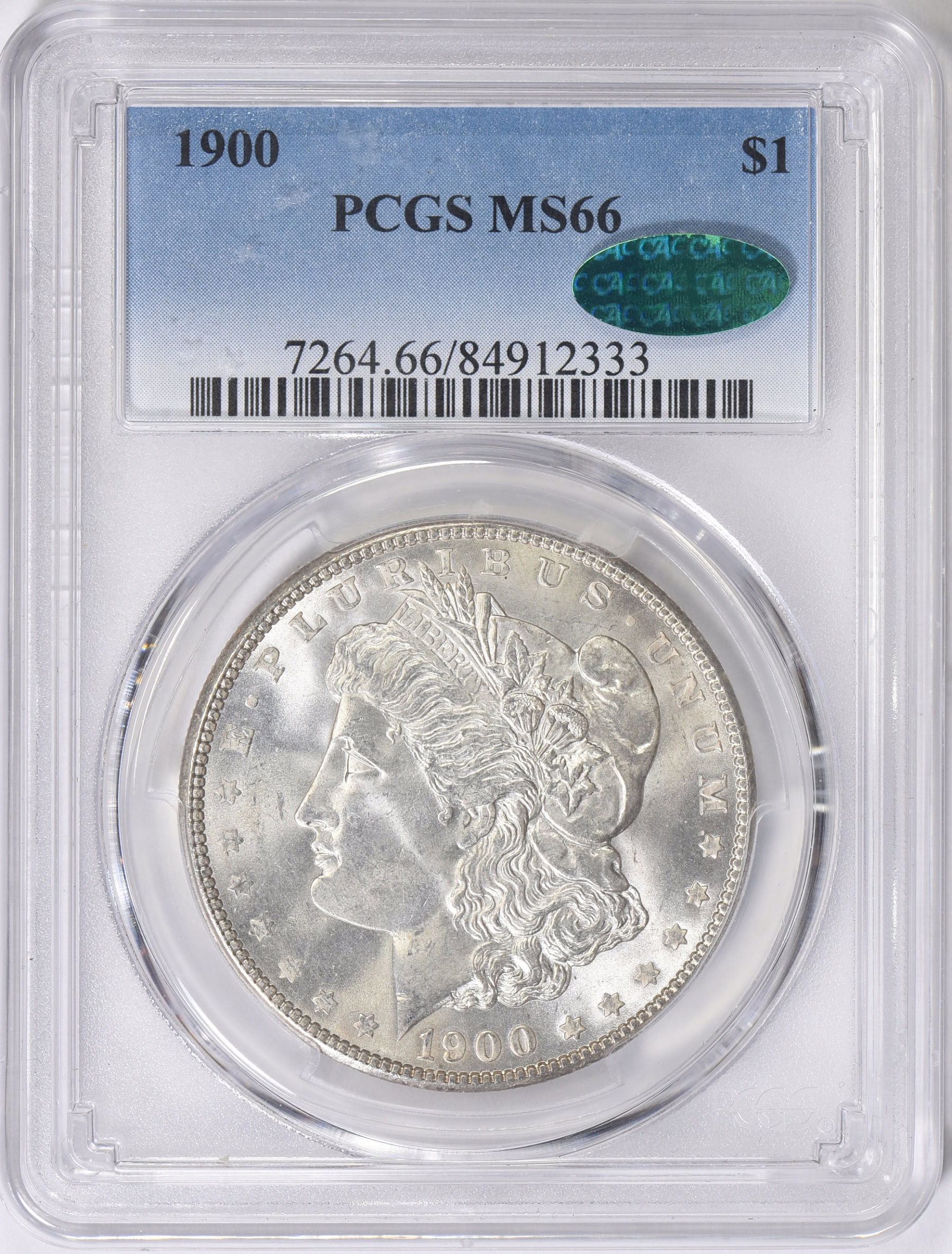 1900 Morgan Silver Dollar PCGS MS-66 (CAC Green) (Item 1606670) | GreatCollections Coin Auctions