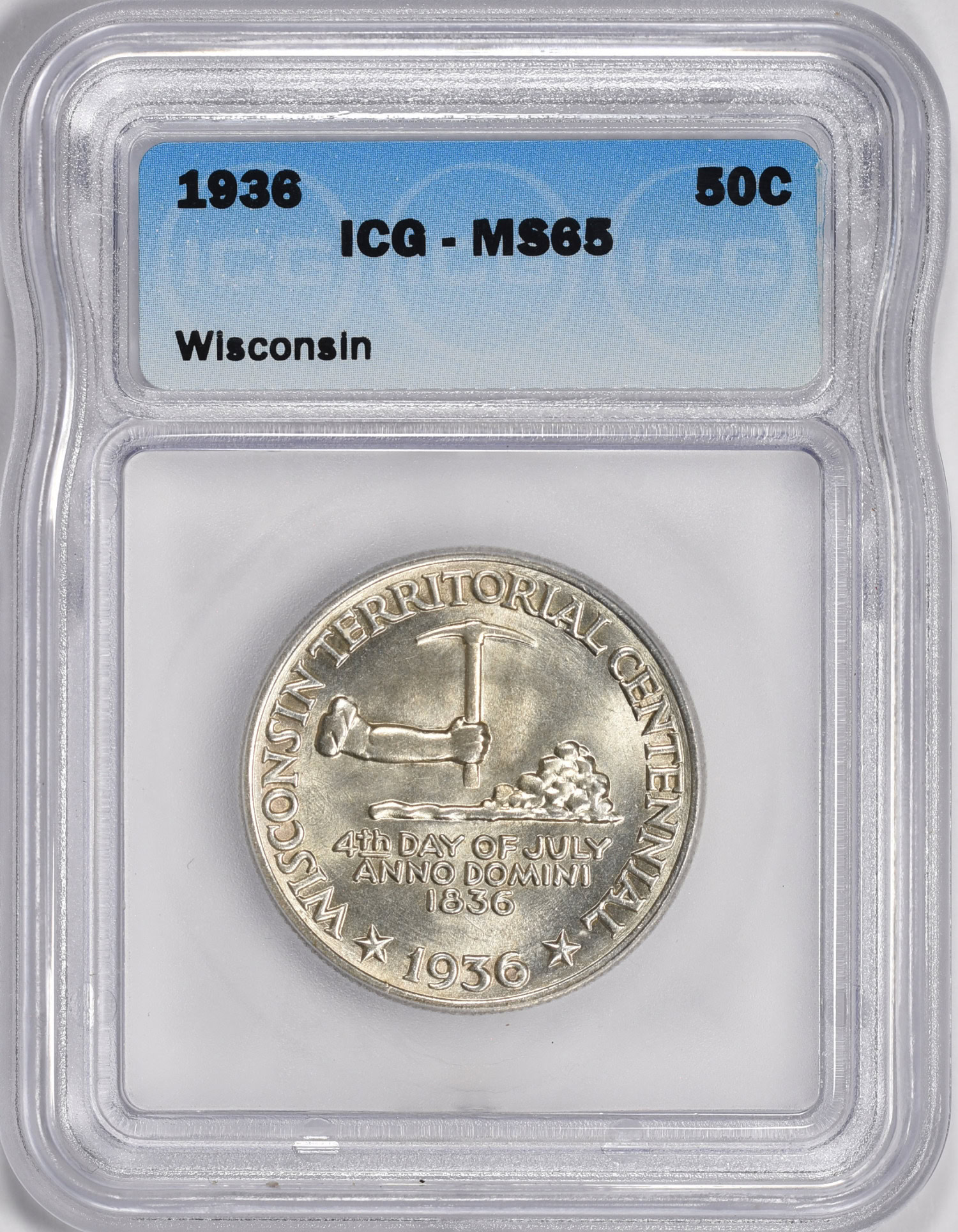 1936 Wisconsin Territorial Centennial Half Dollar ICG MS-65 (Item ...