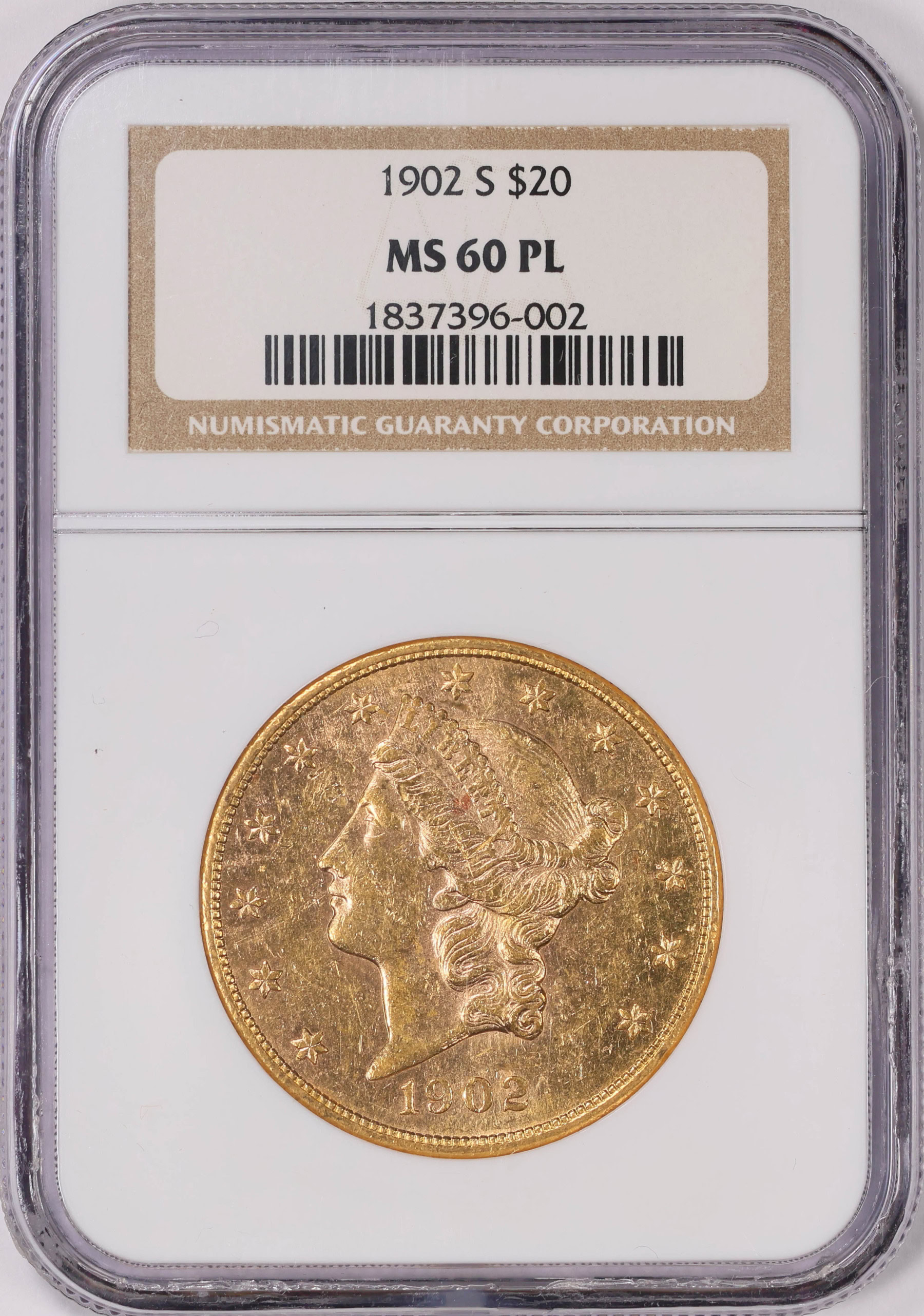 1902-S Liberty Gold Double Eagle NGC MS-60 PL (Item 1608004 ...