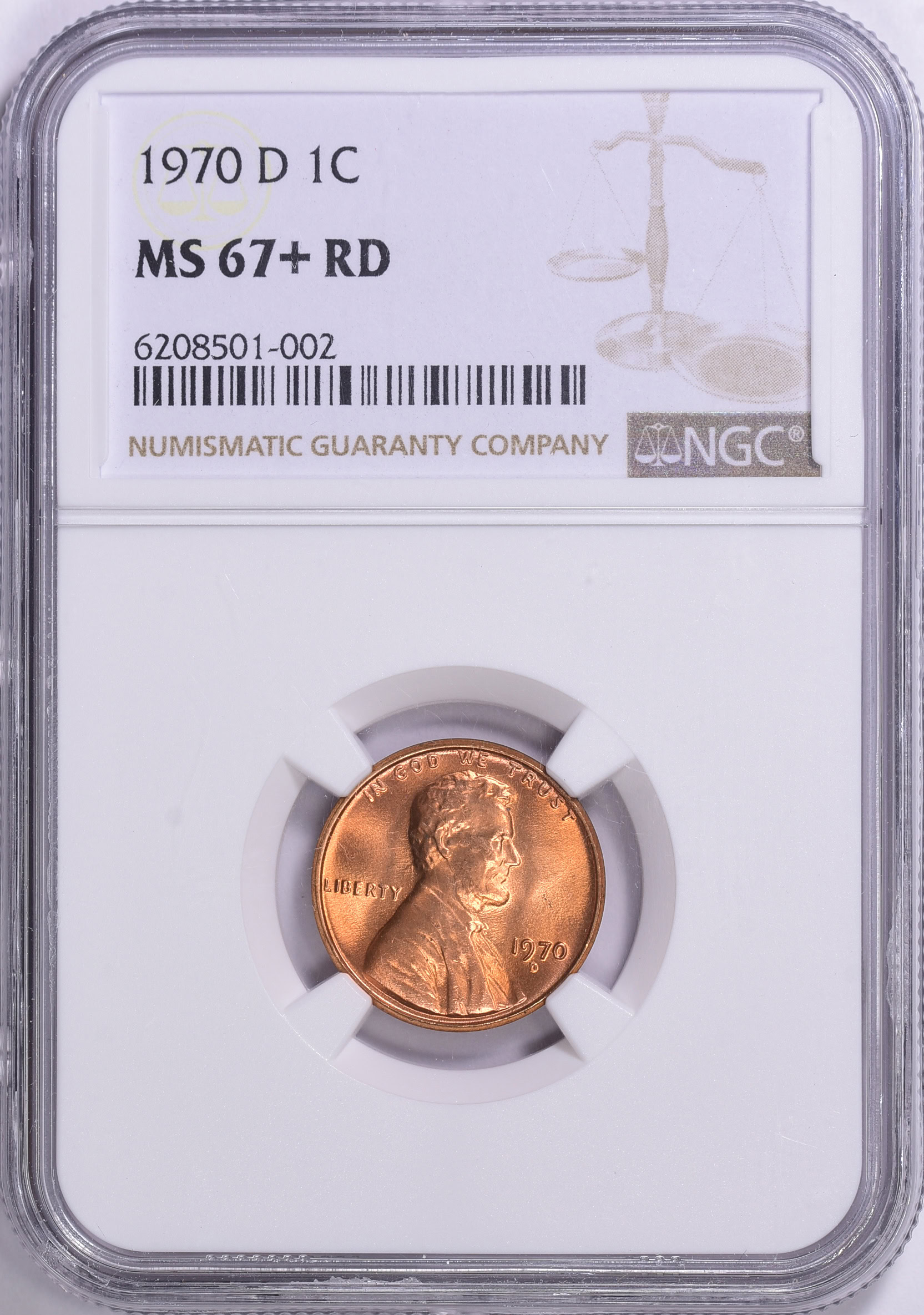 1970-D Lincoln Cent NGC MS-67+ RD (Item 1608724) | GreatCollections ...