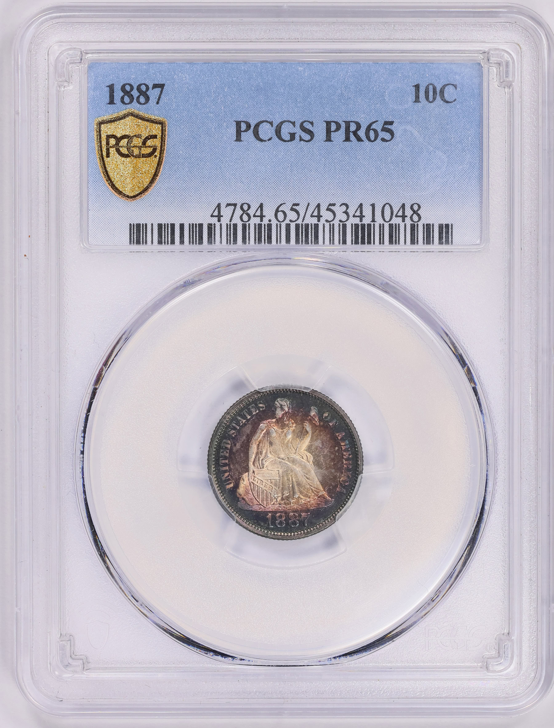 1887 Seated Liberty Dime PCGS Proof-65 (Toned) (Item 1608964 ...
