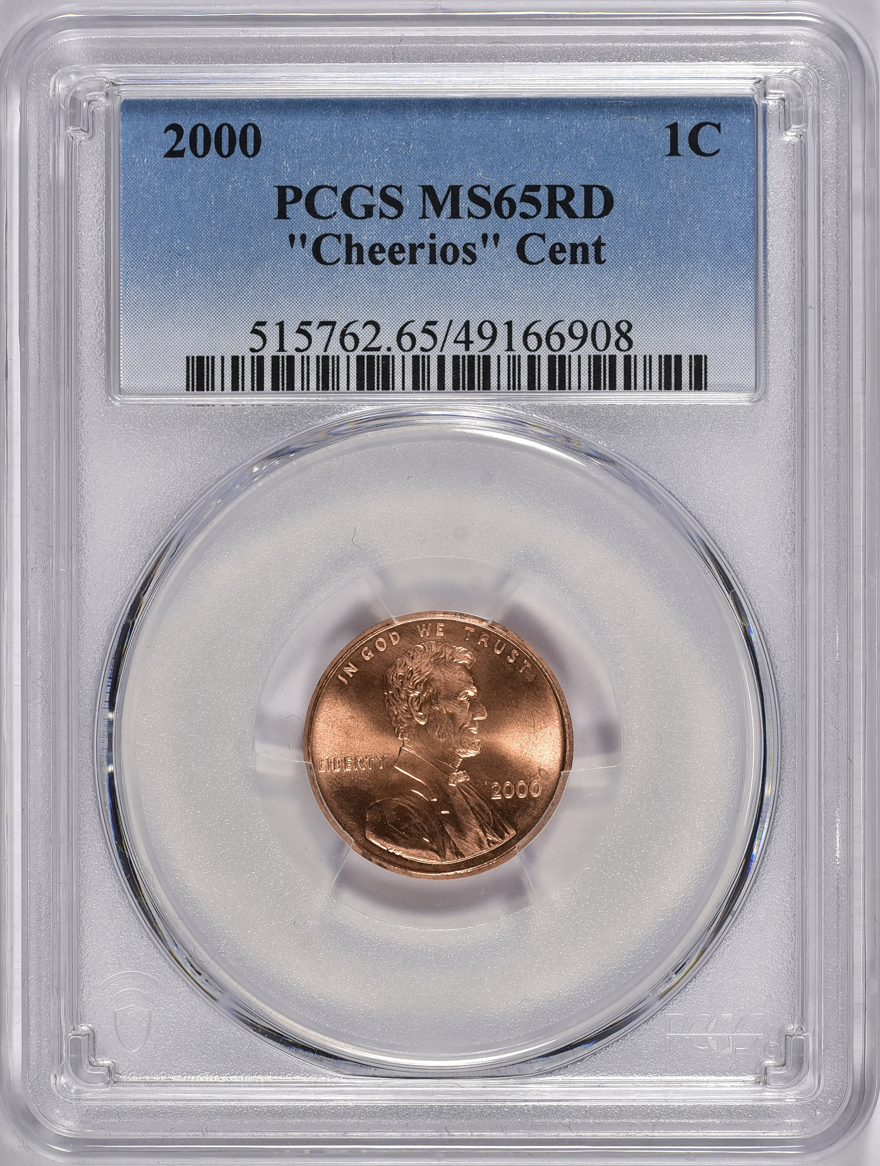 2000 Lincoln Cent "Cheerios" Cent PCGS MS-65 RD (Item 1609604 ...