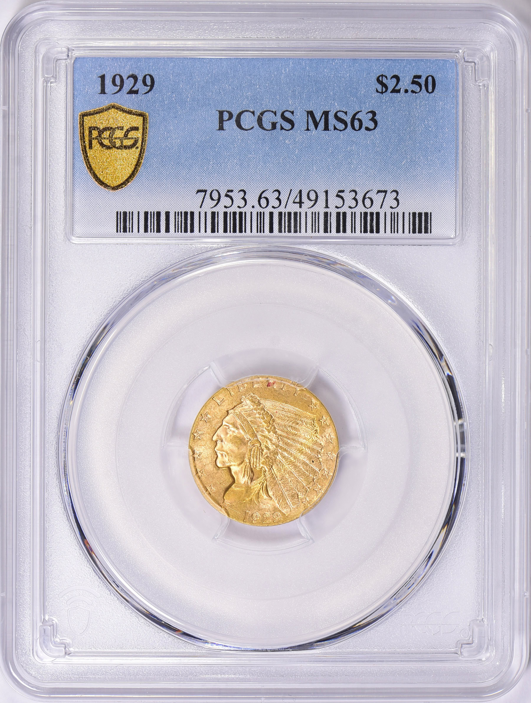 1929 Indian Gold Quarter Eagle PCGS MS-63 (Item 1610306 ...