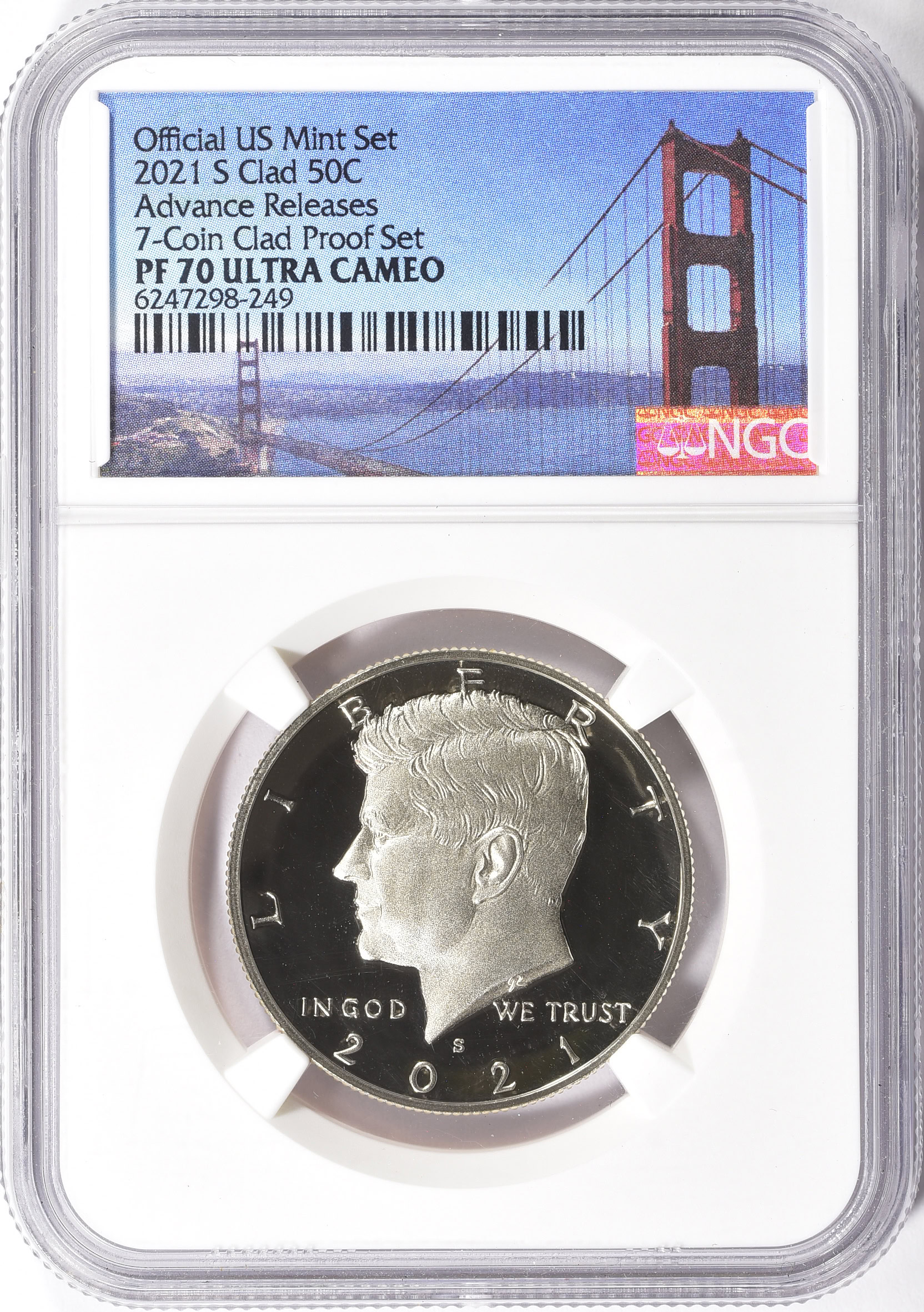 2021-S Kennedy Half Dollar Advance Releases NGC Proof-70 UC (Golden ...