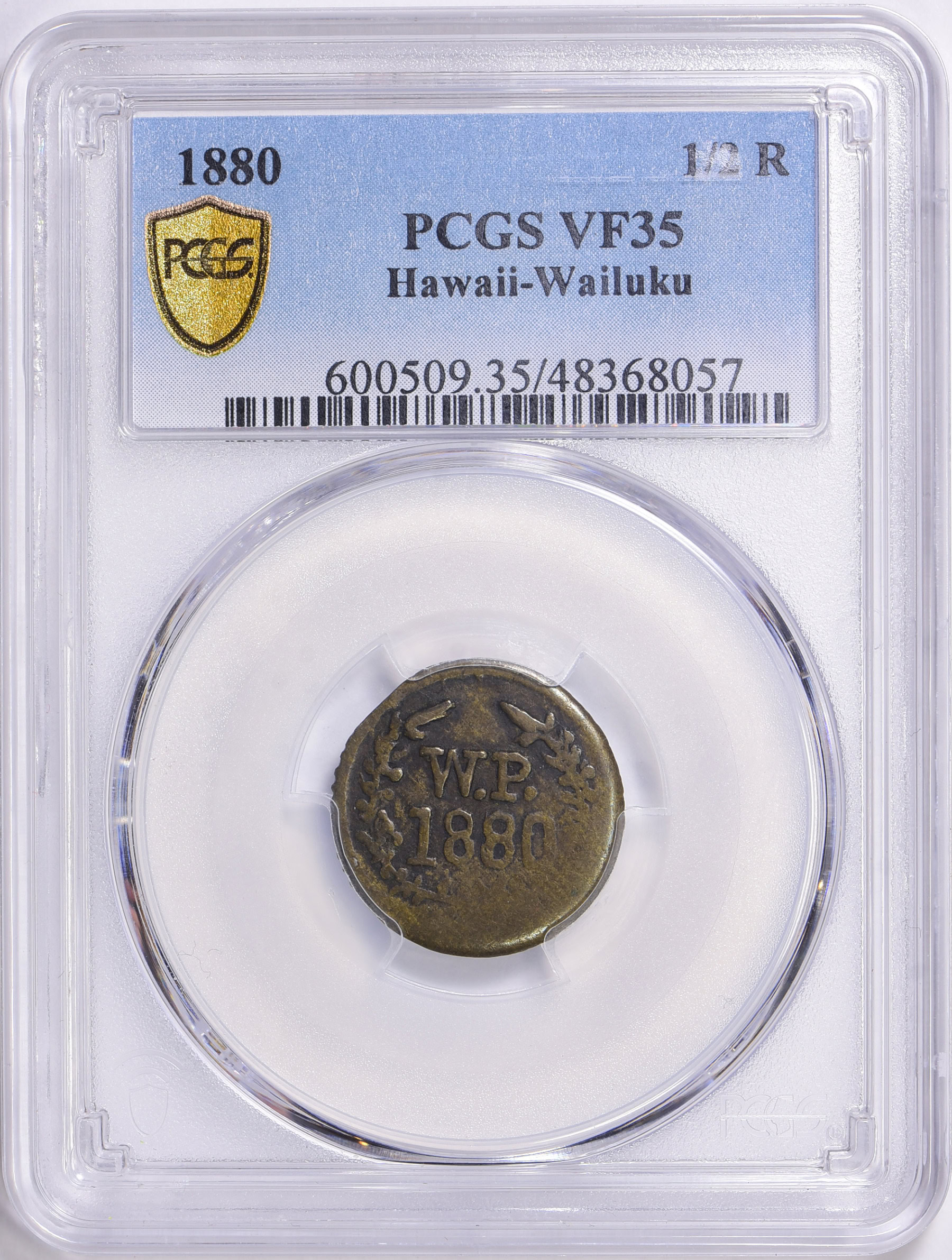 1880 Hawaii Plantation 1/2 R Token Hawaii-Wailuku PCGS VF-35 (Item ...
