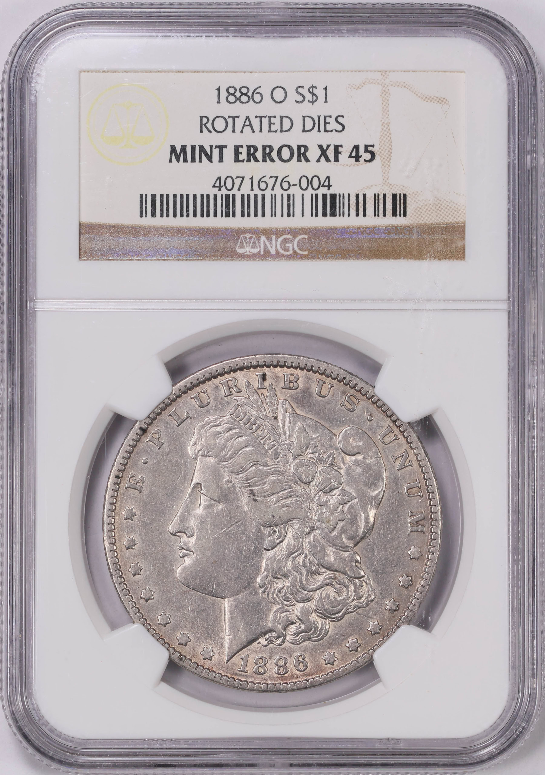 Mint Error 1886-O Morgan Silver Dollar Rotated Dies NGC XF-45 | NGC ...