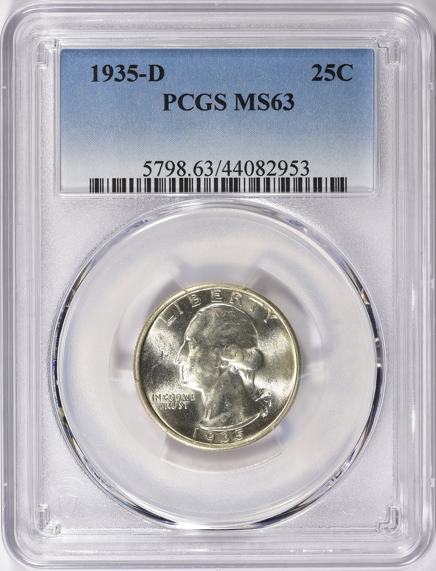 1935-D Washington Quarter PCGS MS-63 (Item 1612140) | GreatCollections ...