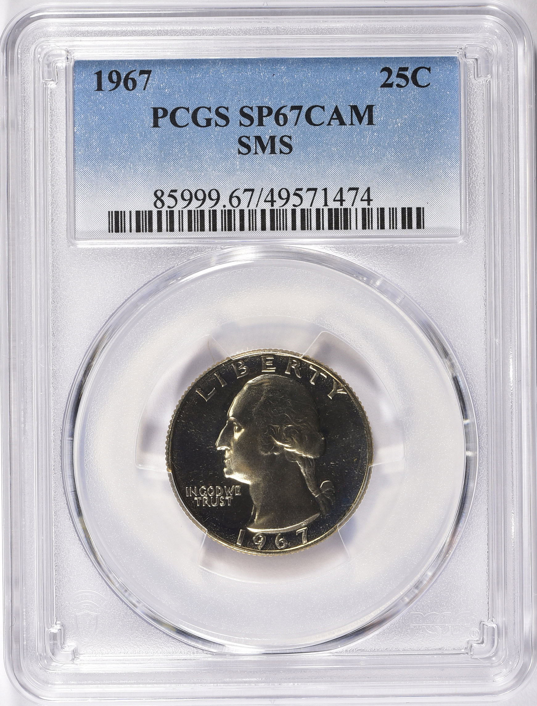 1967 Washington Quarter SMS PCGS SP-67 CAMEO (Item 1612440 ...