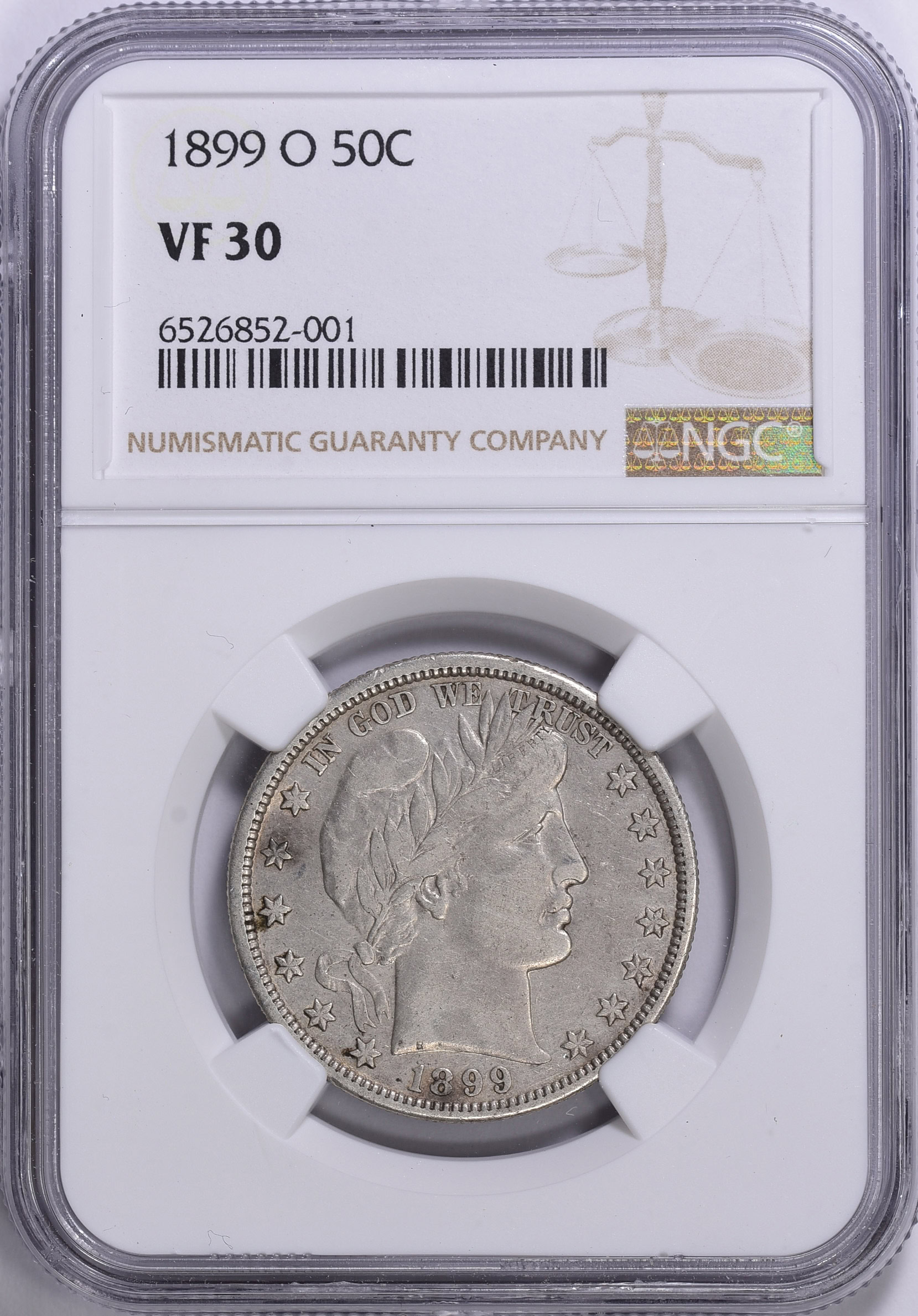 1899-O Barber Half Dollar NGC VF-30 (Item 1612810) | GreatCollections Coin Auctions