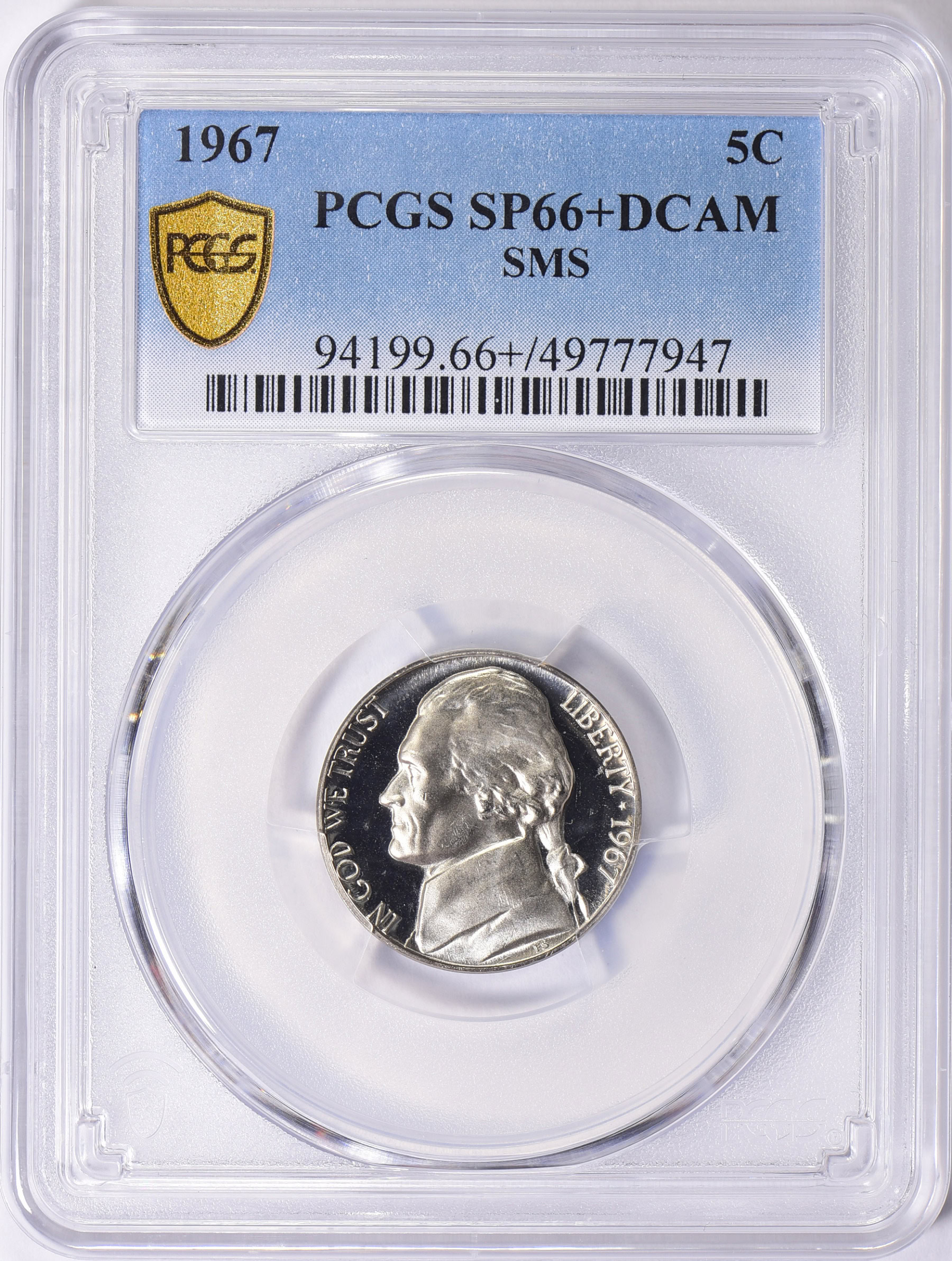 1967 Jefferson Nickel SMS PCGS SP-66+ DCAM (Item 1613057 ...