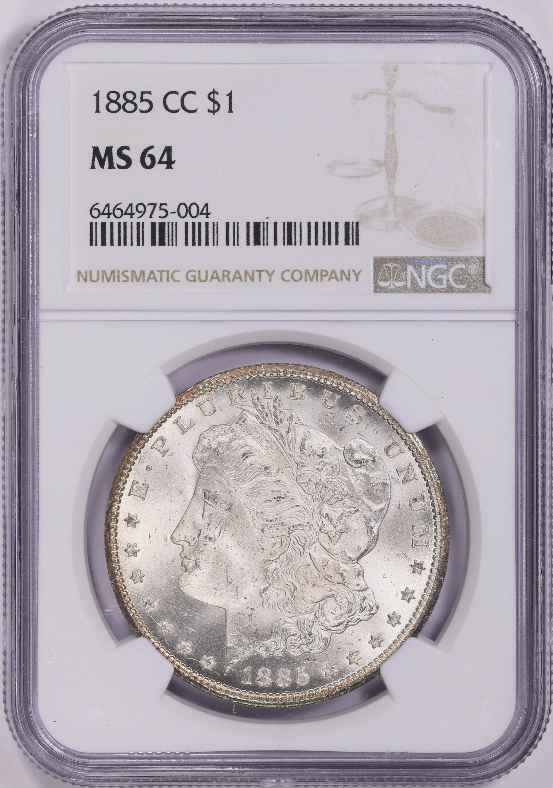 1885-CC Morgan Silver Dollar NGC MS-64 (Item 1613397) | GreatCollections Coin Auctions