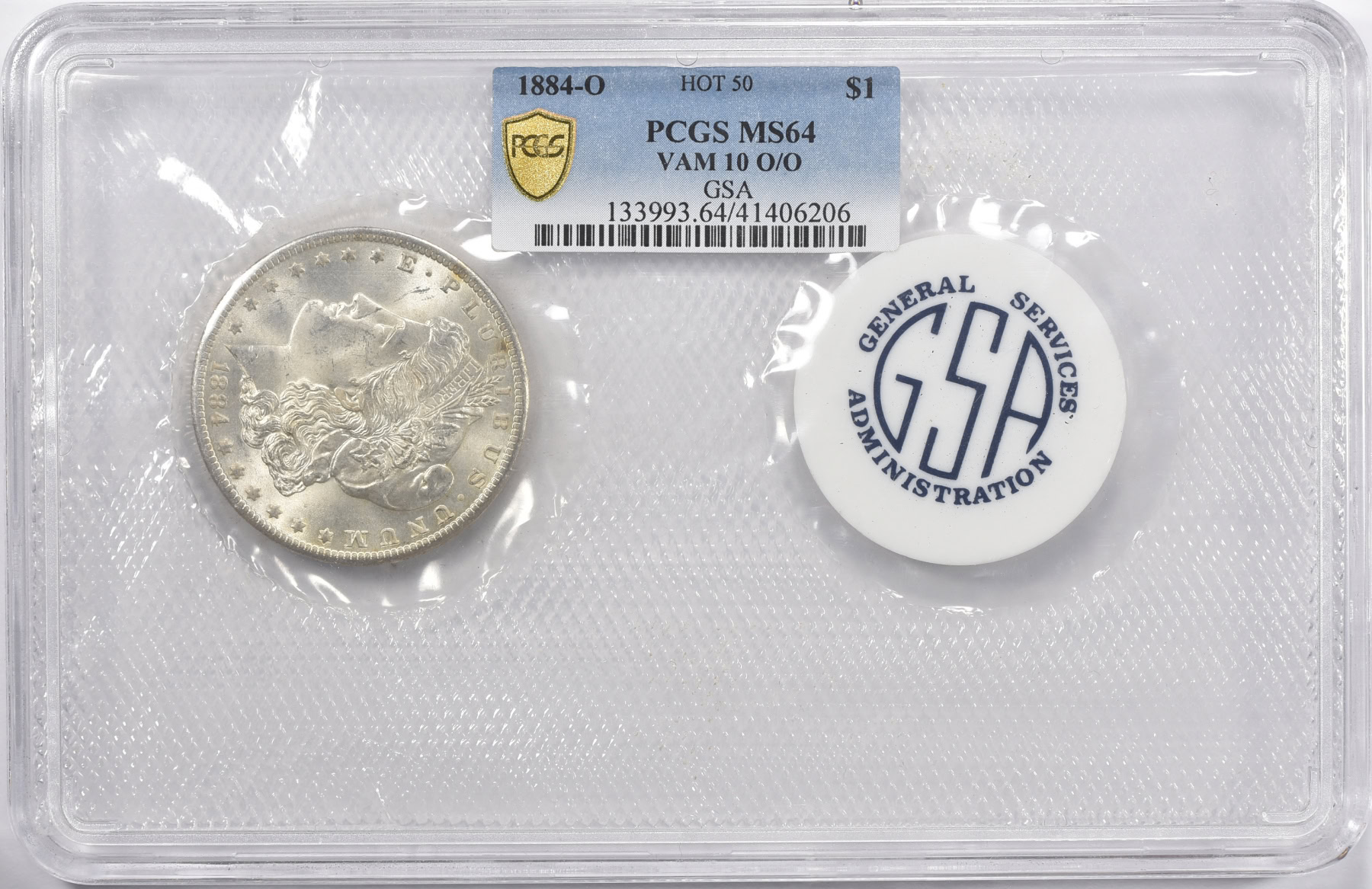 1884-O Morgan Silver Dollar VAM-10 O/O Hot 50 PCGS MS-64 (GSA Soft Pack) | PCGS Cert #41406206 ...