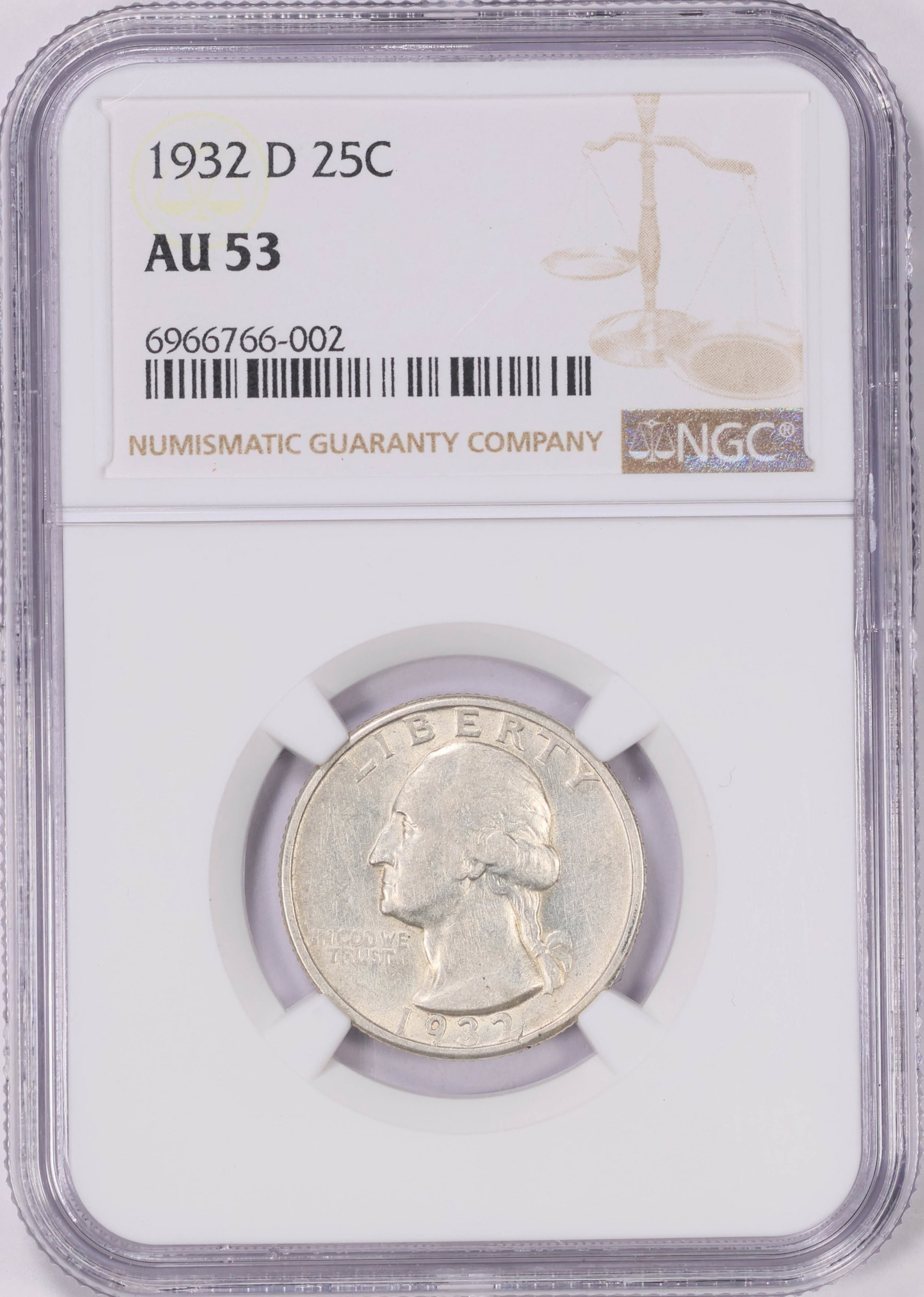1932-D Washington Quarter NGC AU-53 (Item 1613633) | GreatCollections Coin Auctions