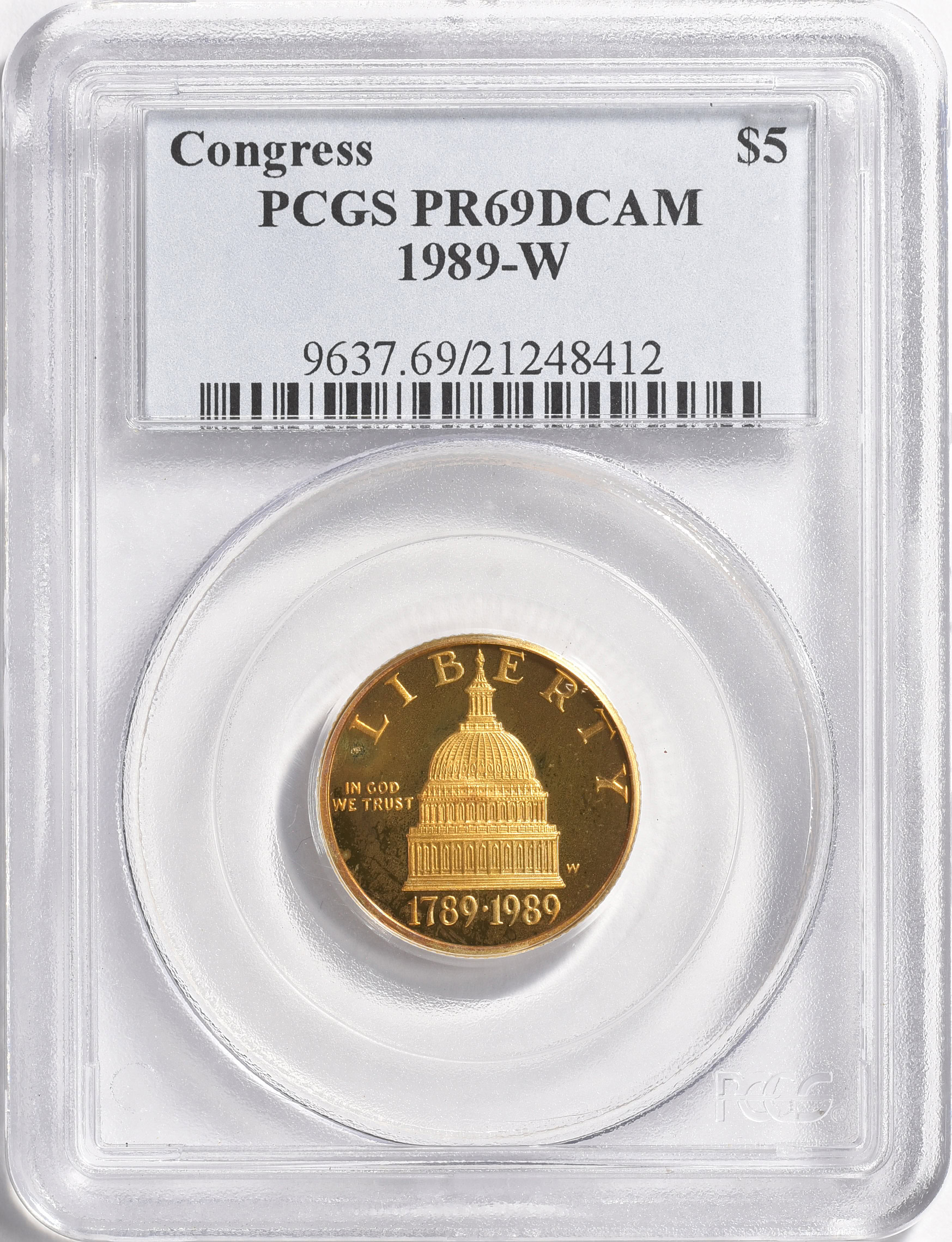 1989-W Congress Bicentennial Gold $5 PCGS Proof-69 DCAM (Item 1613956 ...