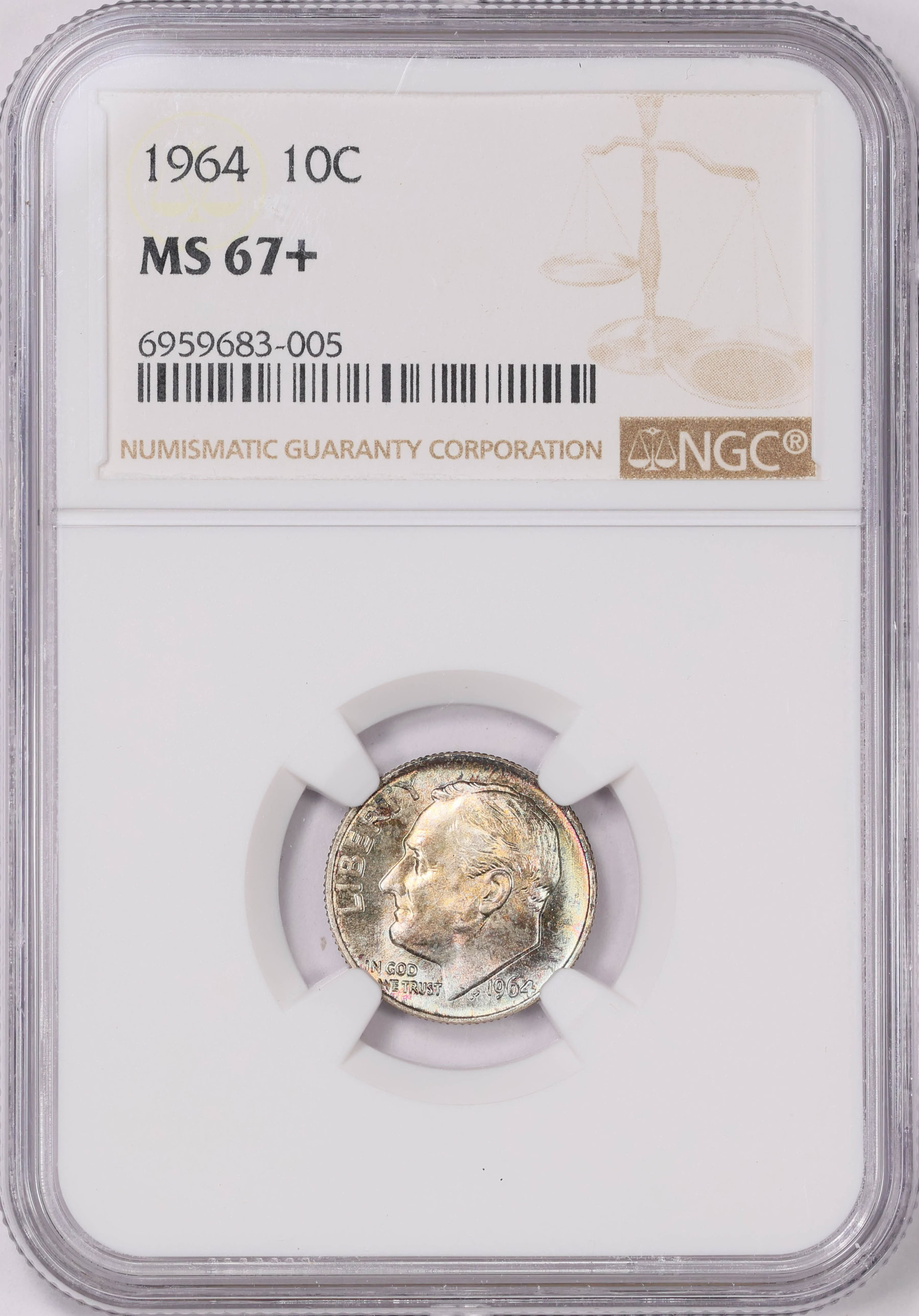 1964 Roosevelt Dime NGC MS-67+ (Toned) (Item 1614005 ...
