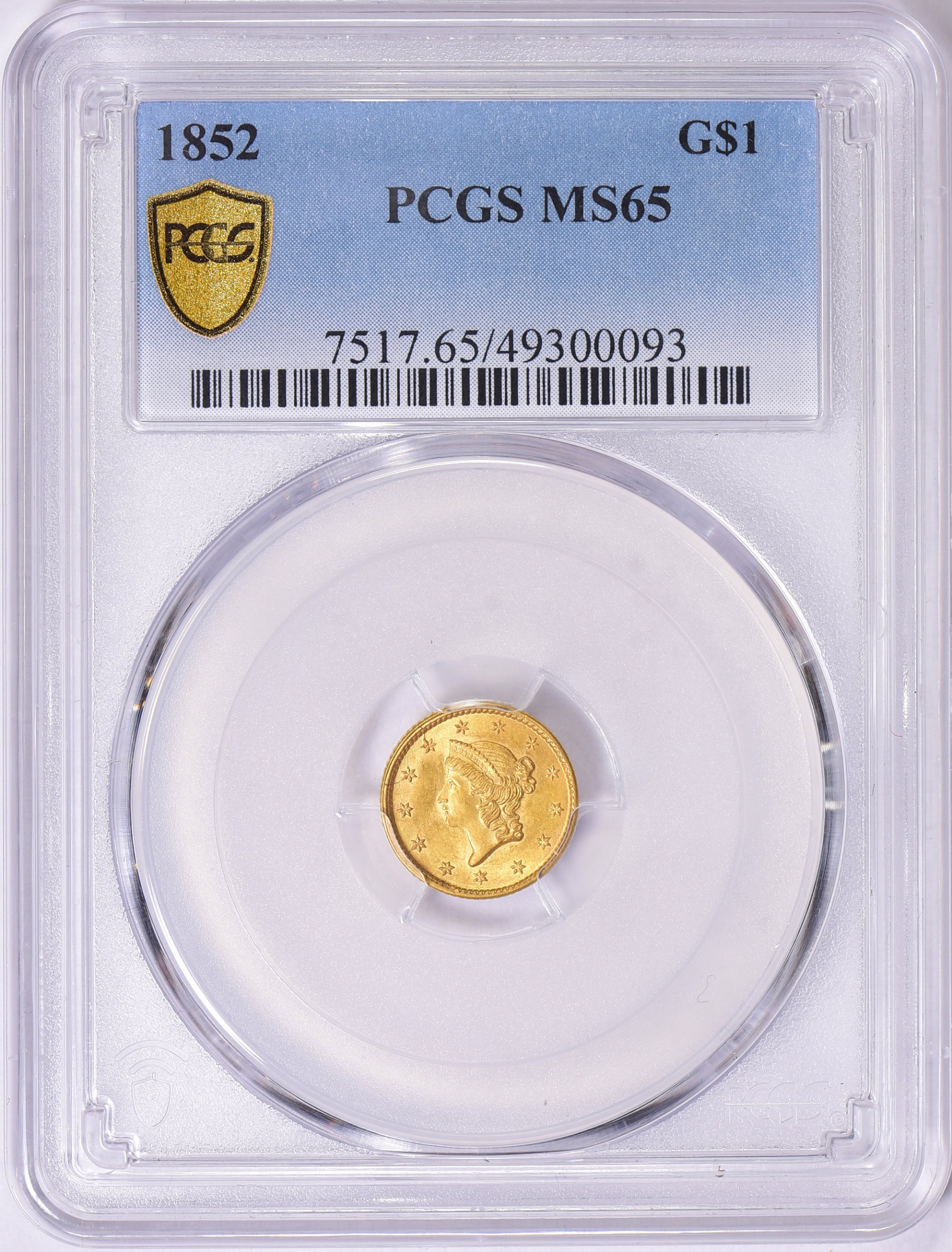 1852 Liberty Gold Dollar PCGS MS-65 (Item 1615104) | GreatCollections Coin Auctions