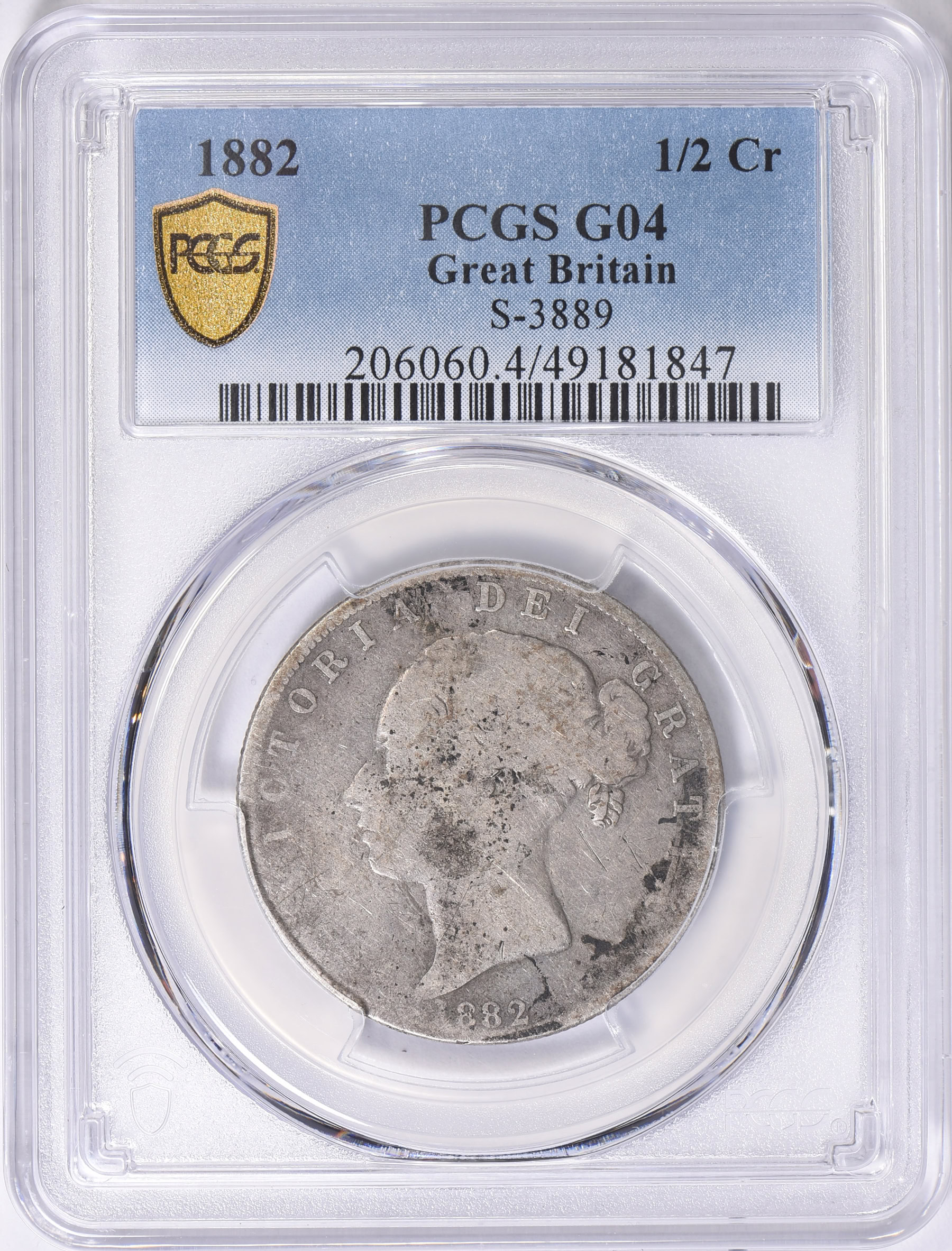 Great Britain 1882 Silver 1/2 Crown KM-756 PCGS G-04 (Item 1616646 ...