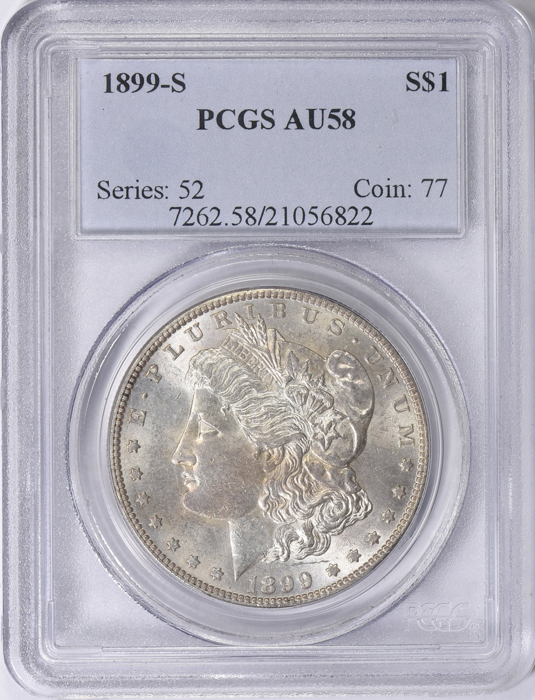 1899-S Morgan Silver Dollar PCGS AU-58 (Item 1616978 ...
