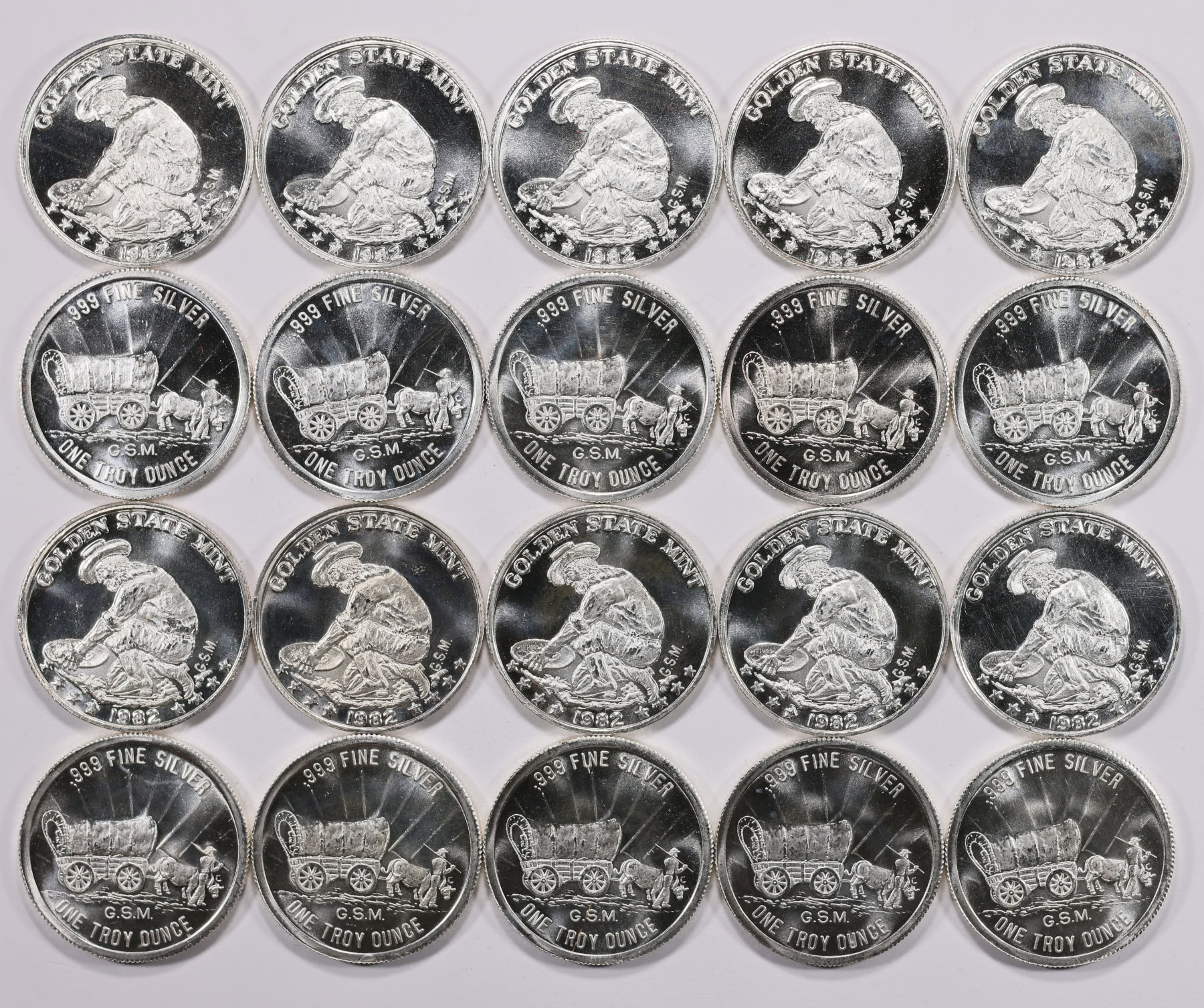 ND Silver 1oz Private Mint Rounds Roll Uncertified (20 Coins) | Cert #n ...