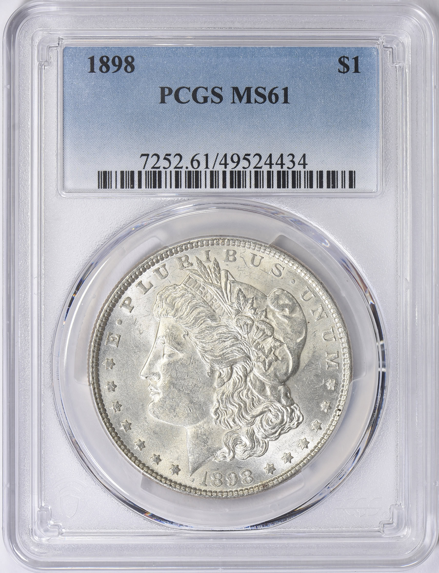 1898 Morgan Silver Dollar PCGS MS-61 (Item 1619328) | GreatCollections Coin Auctions