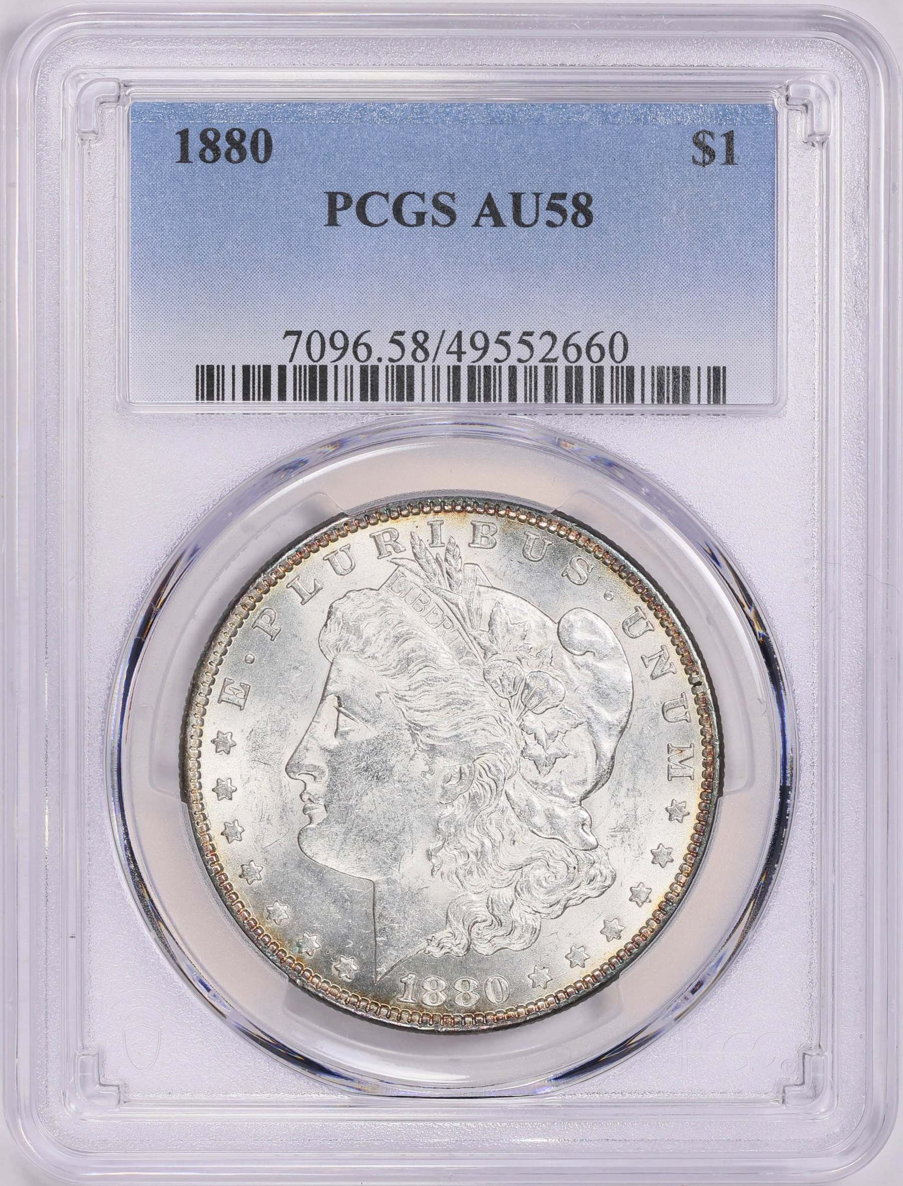 1880 Morgan Silver Dollar PCGS AU-58 (Toned) (Item 1619467) | GreatCollections Coin Auctions