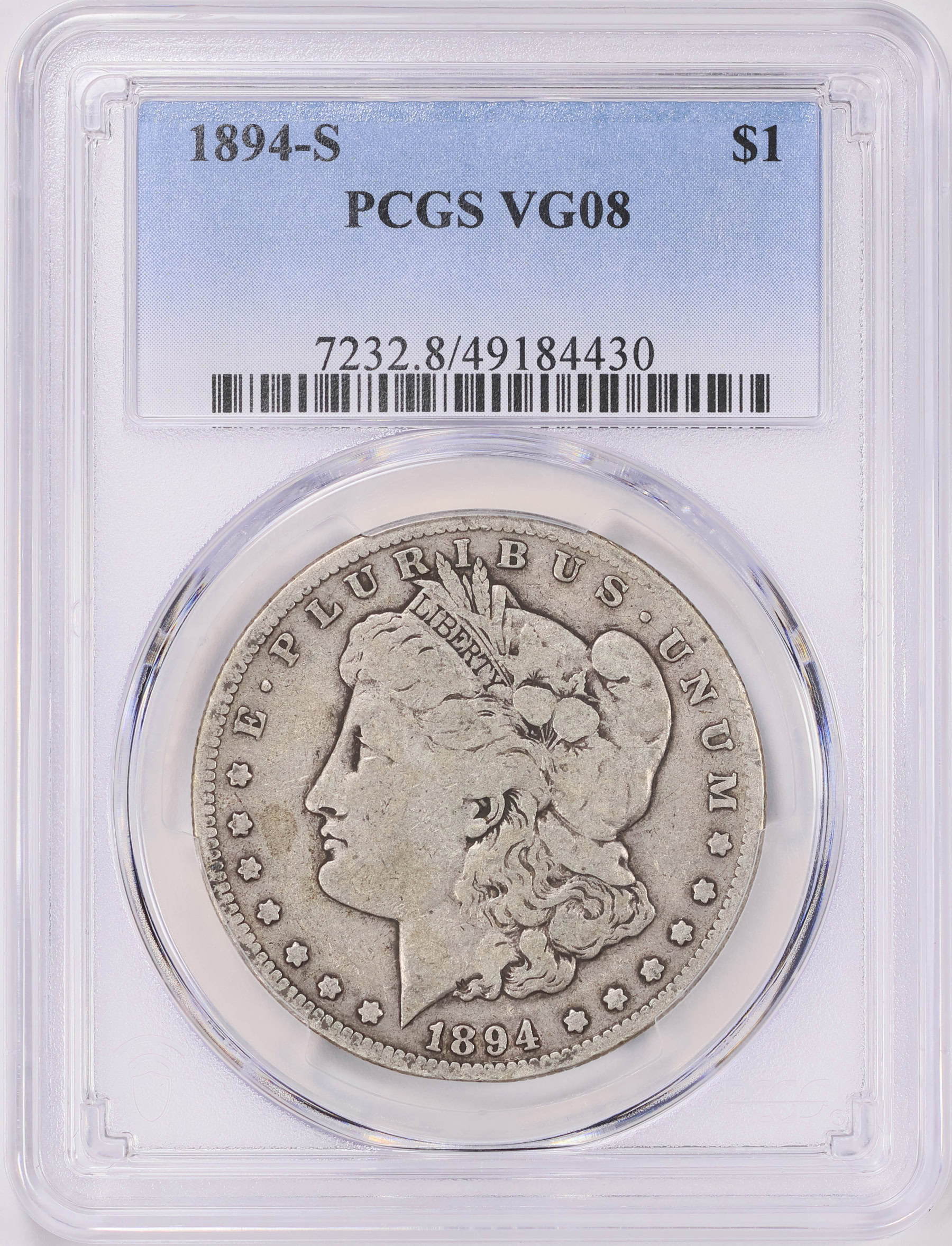 1894-S Morgan Silver Dollar PCGS VG-08 (Item 1619595) | GreatCollections Coin Auctions
