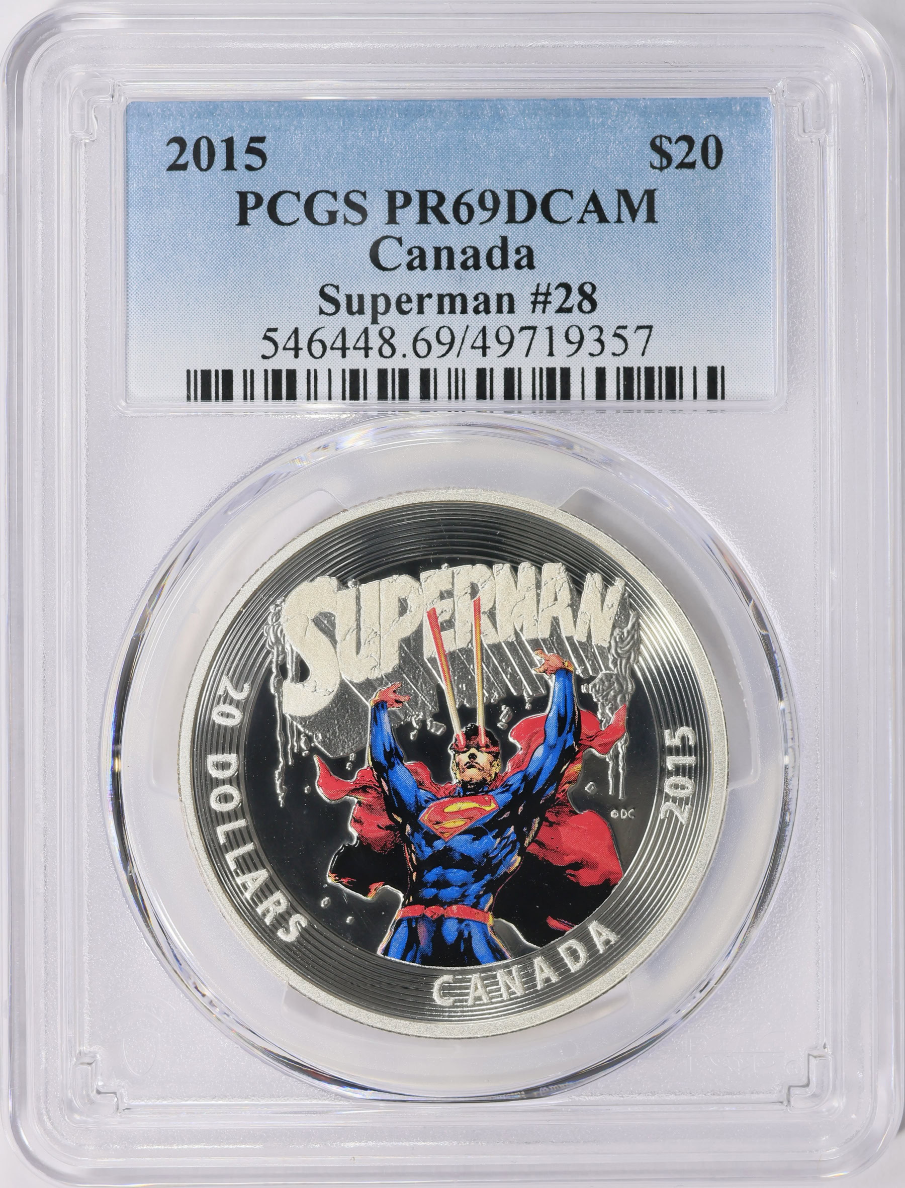 Canada 2015 Silver $20 Superman #28 KM-2033 PCGS Proof-69 DCAM (With ...