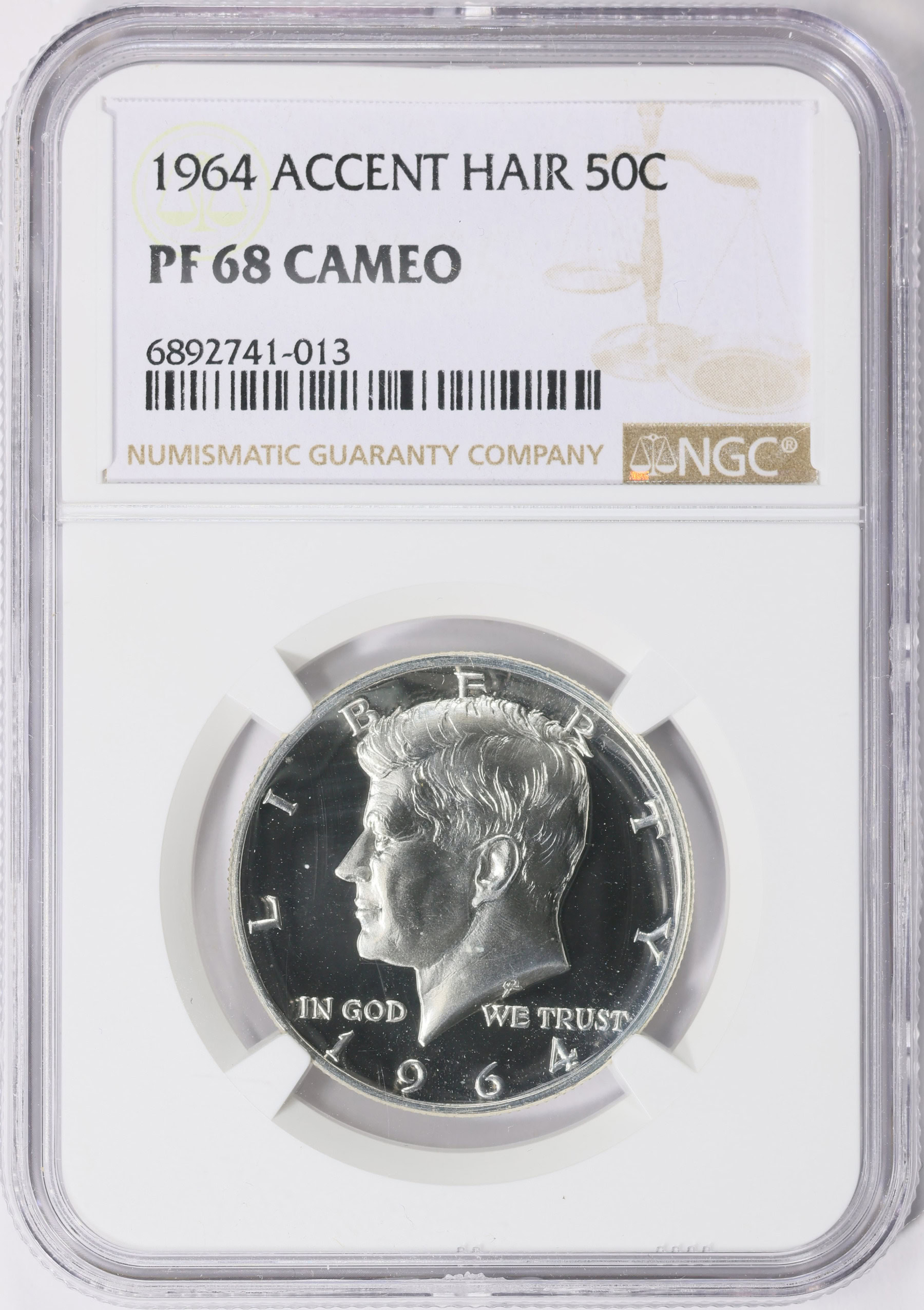 1964 Kennedy Half Dollar Accented Hair NGC Proof-68 CAMEO (Item 1620483 ...
