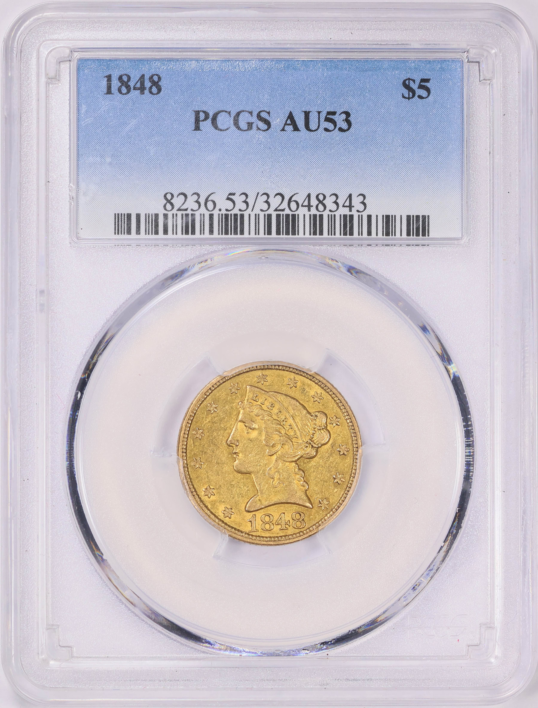 1848 Liberty Gold Half Eagle PCGS AU-53 (Item 1620829 ...